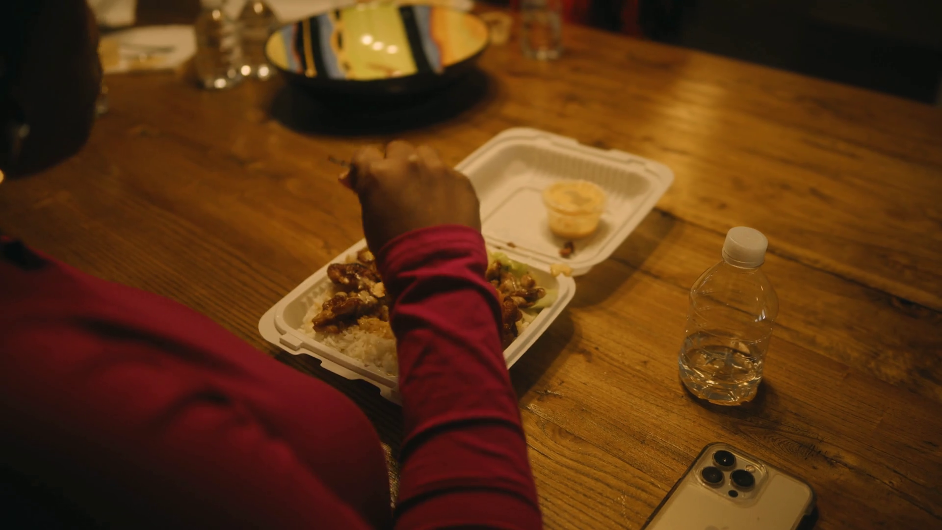 Over Shoulder Shot Of Three Women Eating Stock Footage SBV-347444843 ...