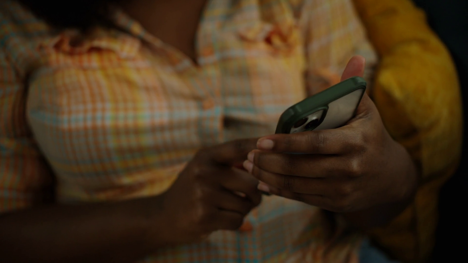 Tilt-up Shot Of Smiling Black Woman Texting Stock Footage SBV-347063026 ...