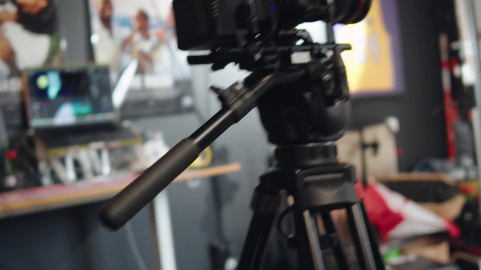 Handheld Shot Of Influencer Setting Up Stock Footage SBV-351943769 ...