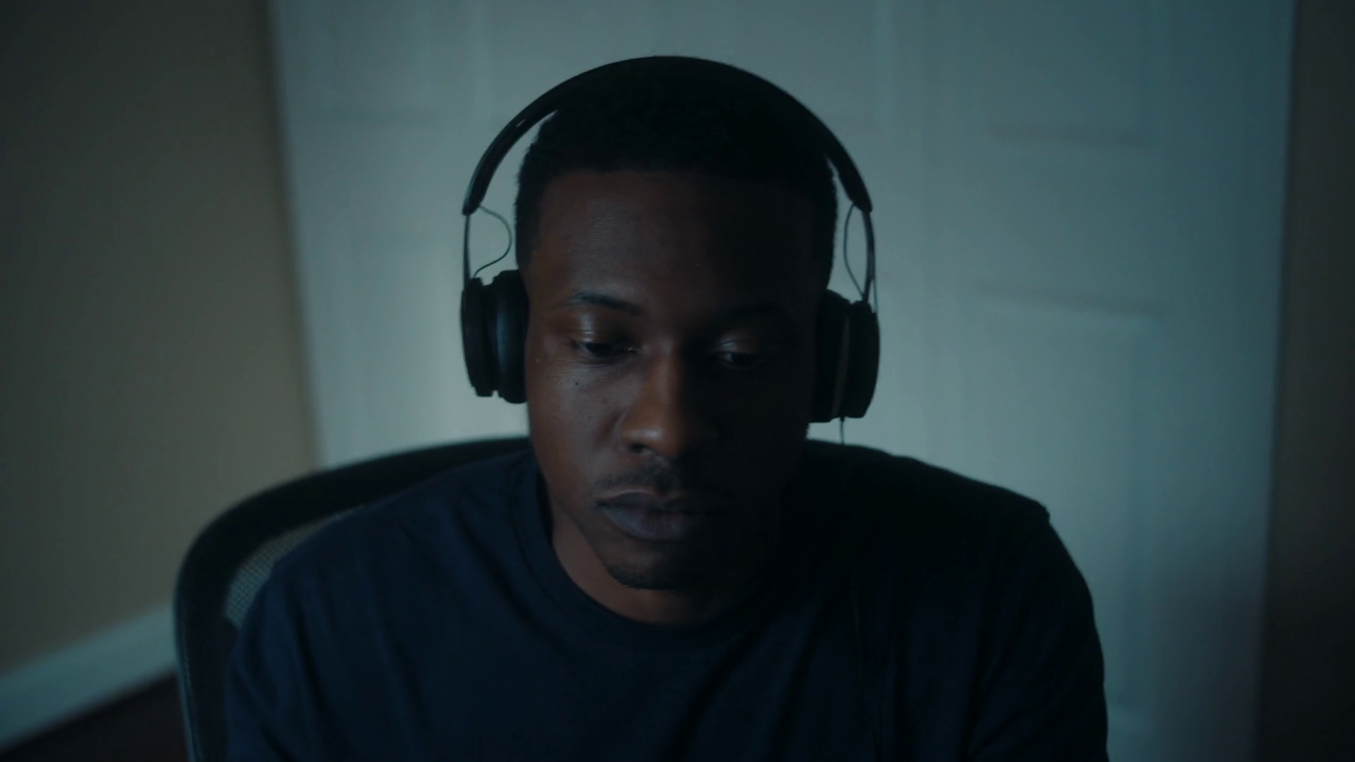 Tilt Shot Of Focused Black Man Using Stock Footage SBV-346882387 ...