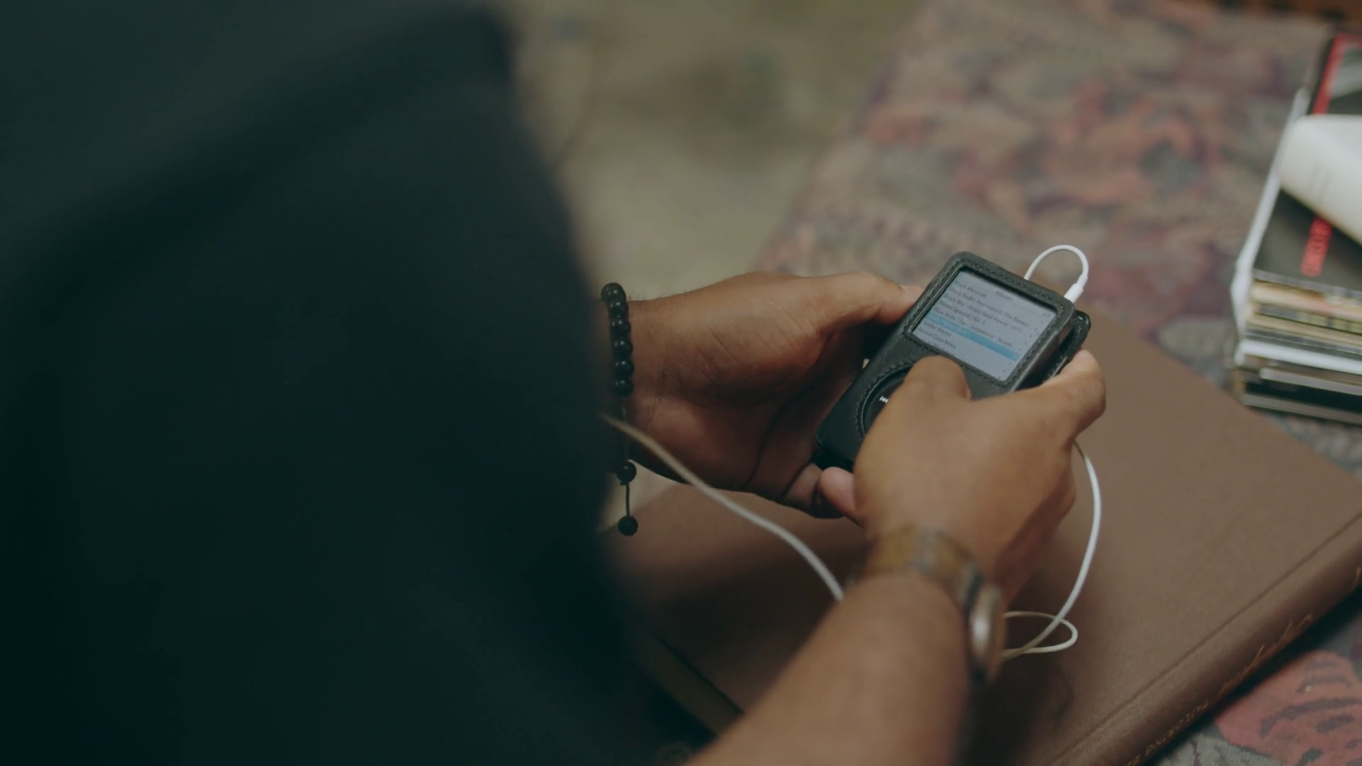 Over Shoulder Shot Of Man Holding Ipod Stock Footage SBV-353049828 ...