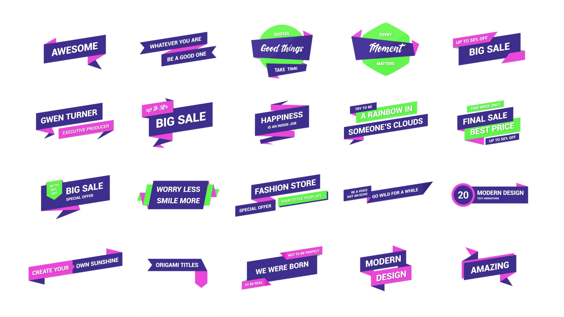 Modern Origami Titles Template SBV-337955771 - Storyblocks