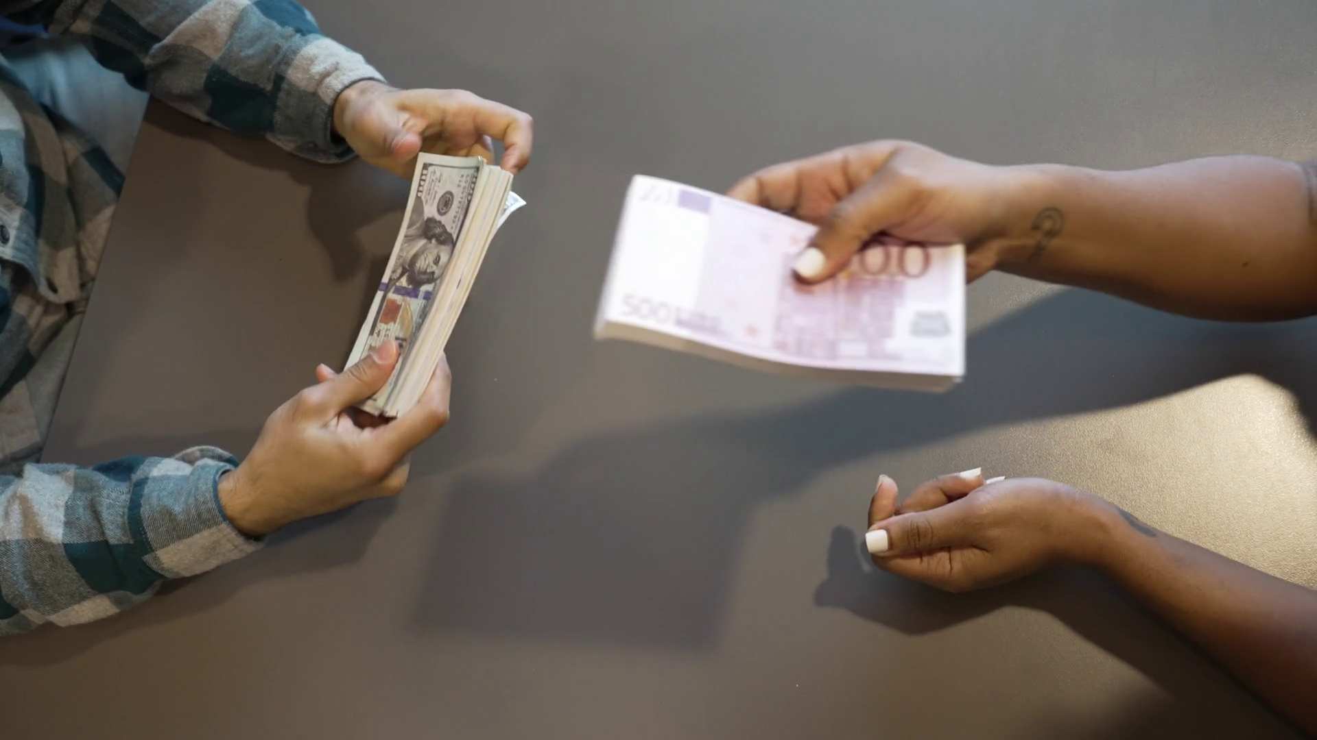 Close-up Shot Of Two People Exchanging Stock Footage SBV-350933690 ...