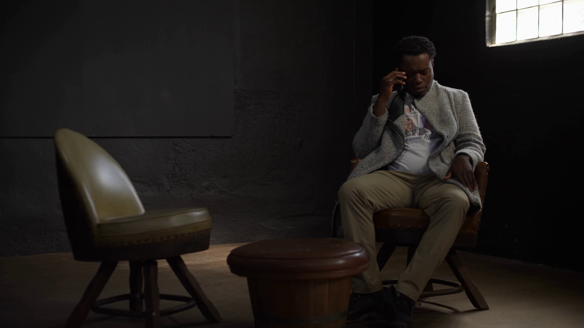 Full shot of man sitting in interrogation room alone Stock Video ...