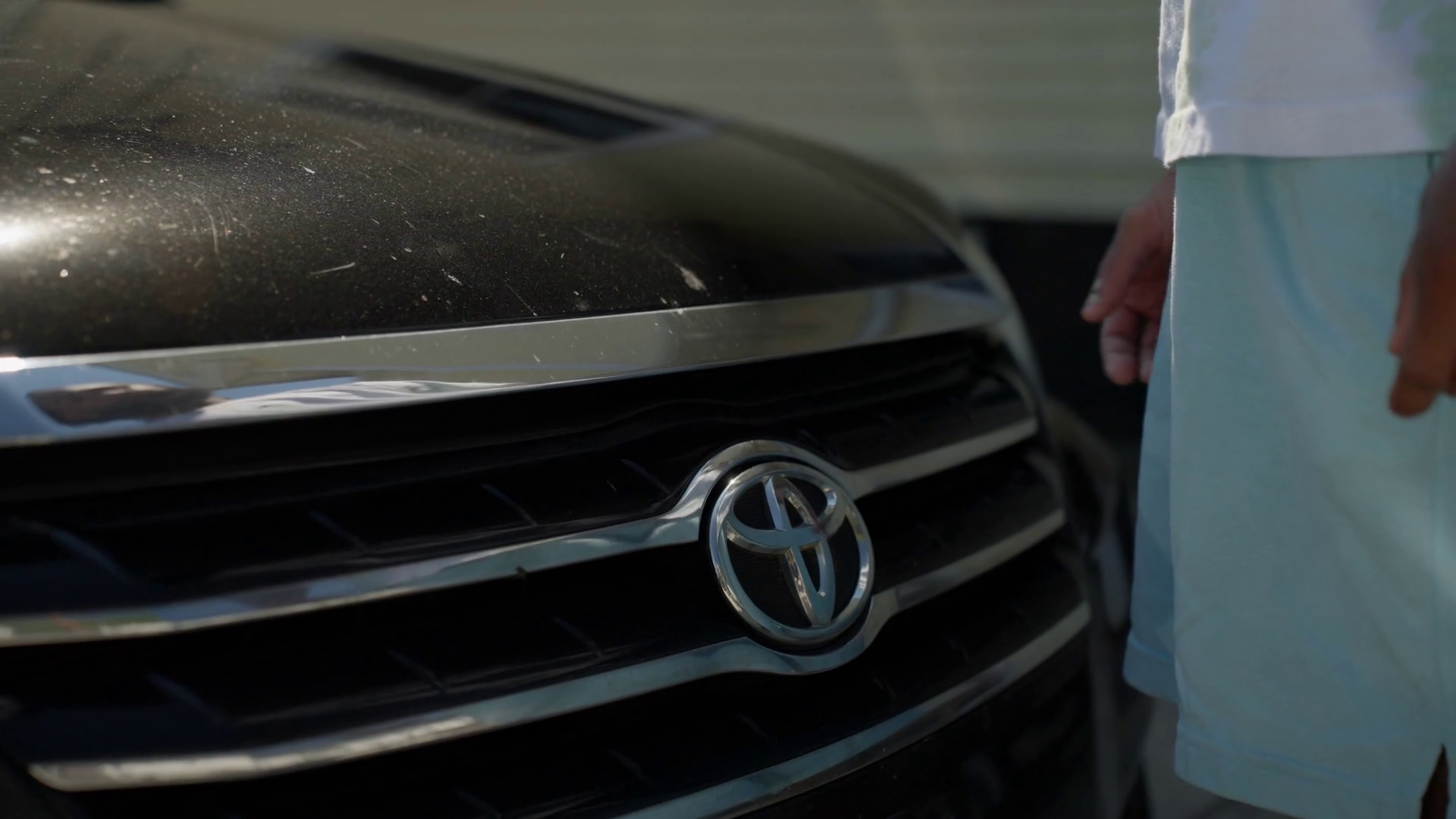 Closeup Shot Of Black Man Inspecting Hood Of Stock Footage SBV ...