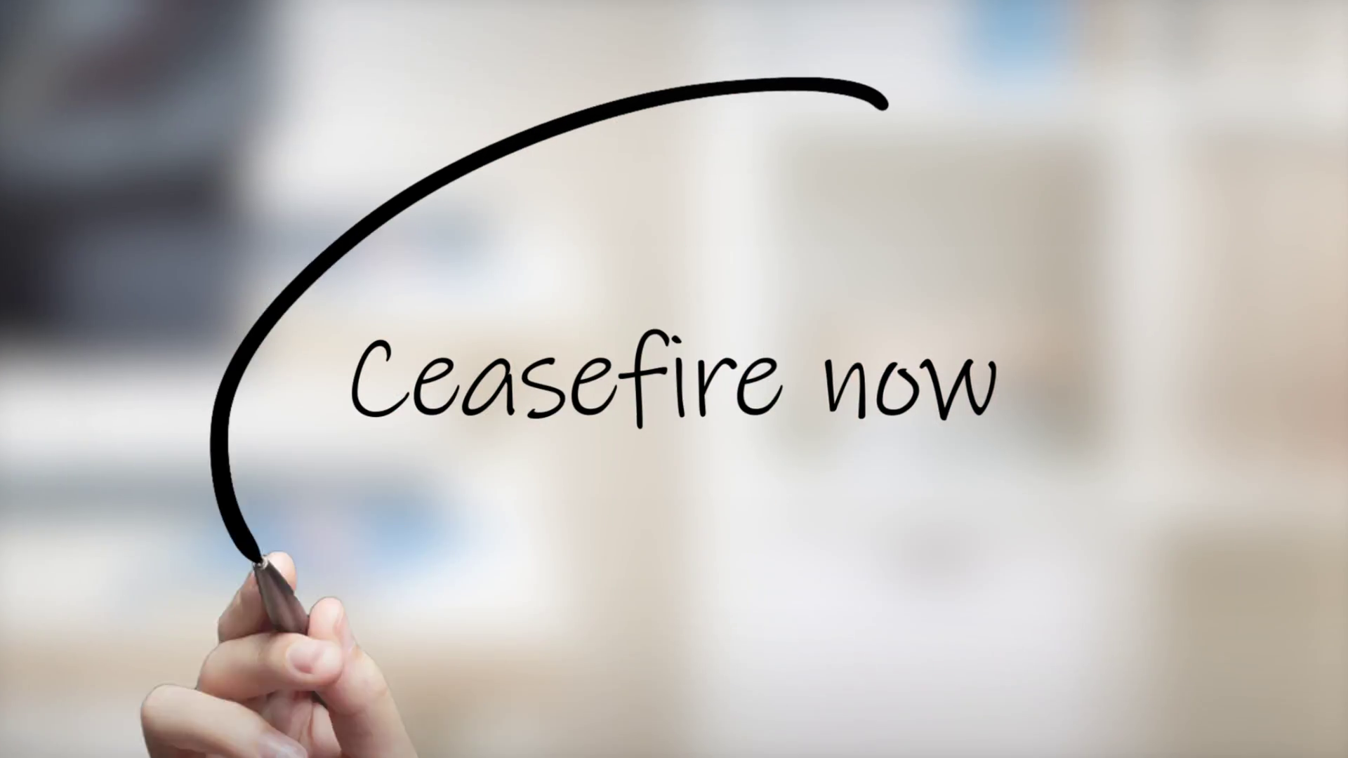 Cease Fire Handwriting Using Black Marker On Stock Footage SBV ...