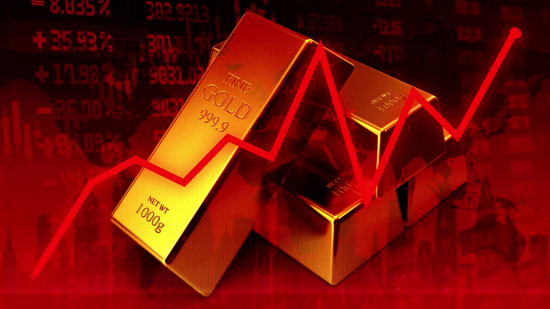 Gold Price Performance Chart Dollar Crisis Stock Motion Graphics SBV ...