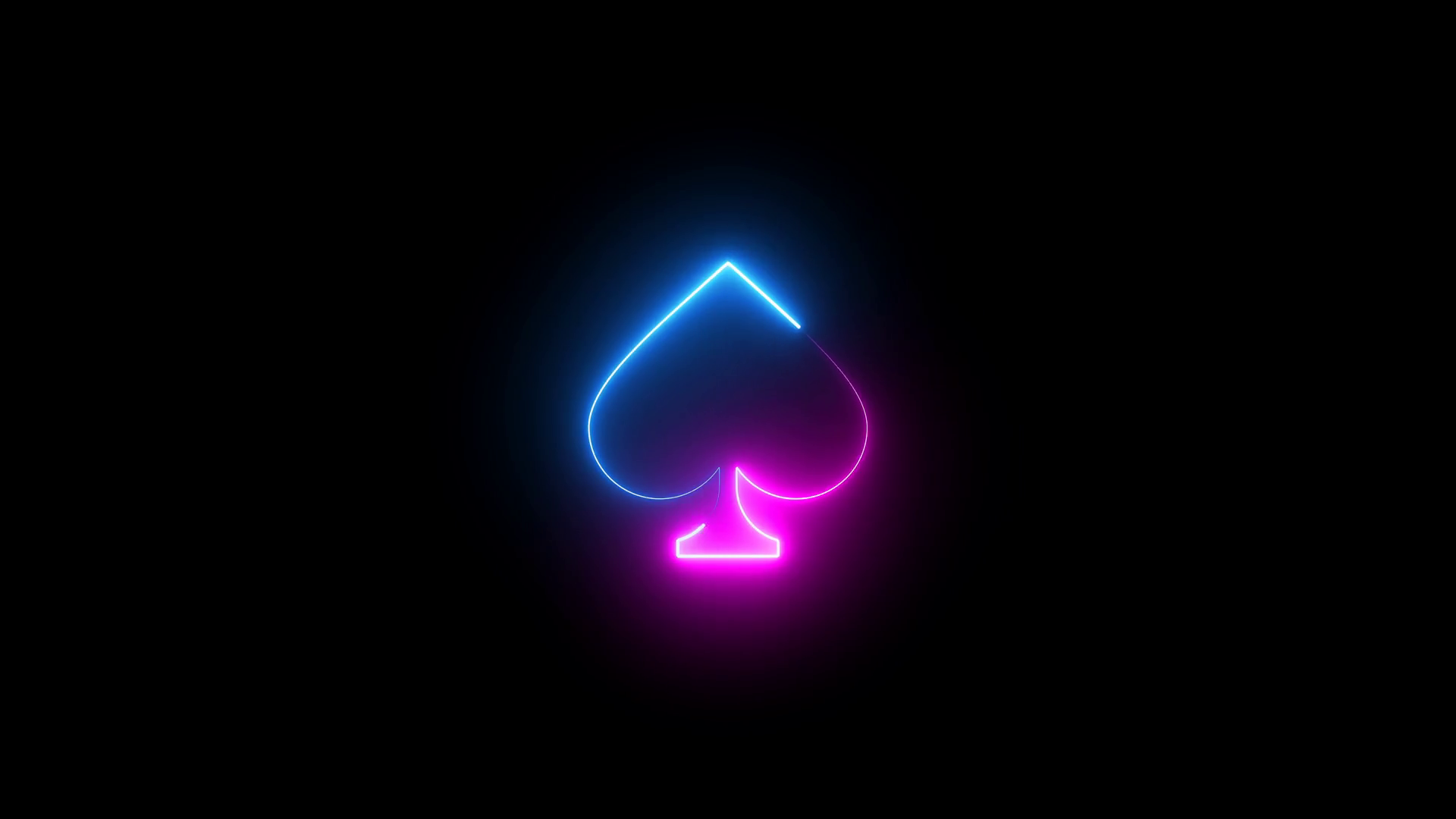 Neon Spade Suit Symbol Of Playing Card 4k Stock Motion Graphics SBV ...
