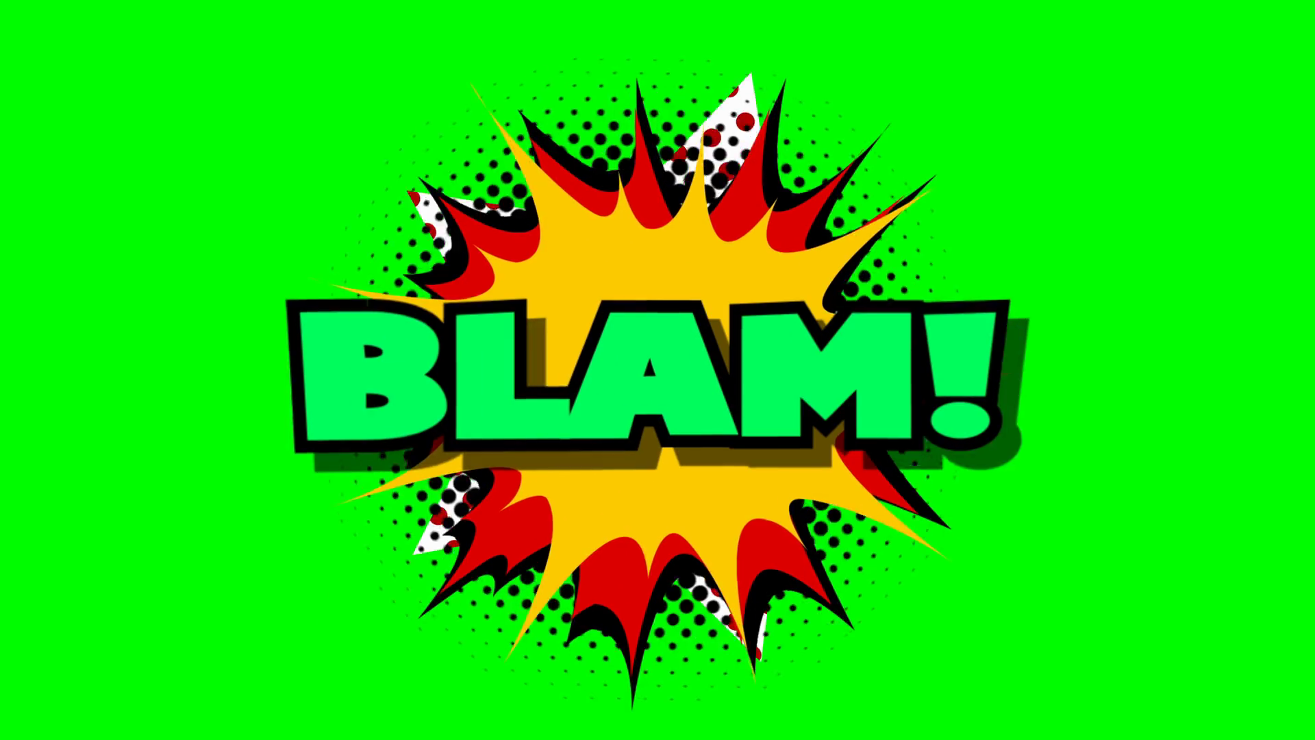 Blam - word in speech balloon in comic style animation, 4K retro ...