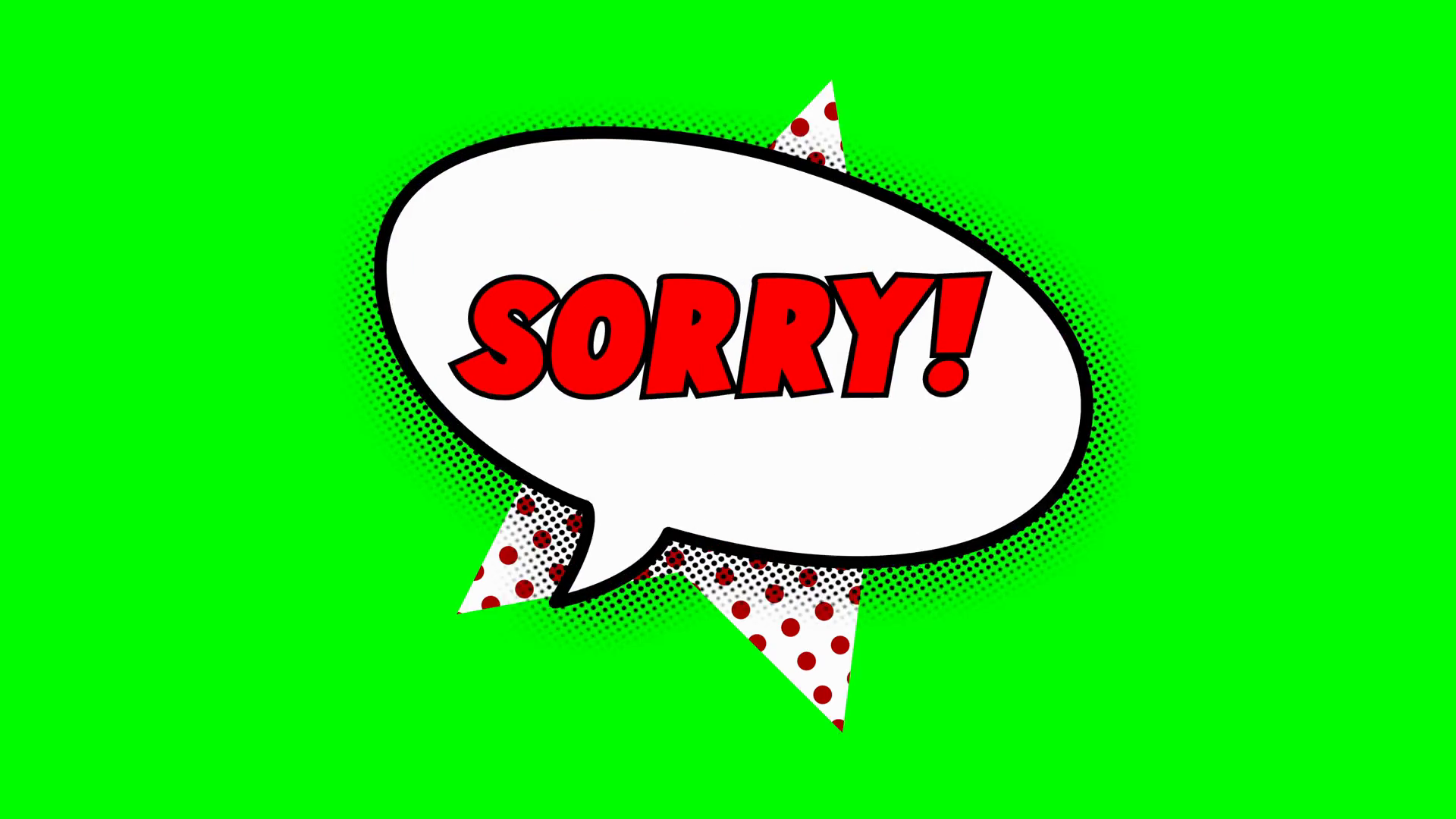 Sorry Text In Speech Balloon In Comic Style Stock Motion Graphics SBV ...