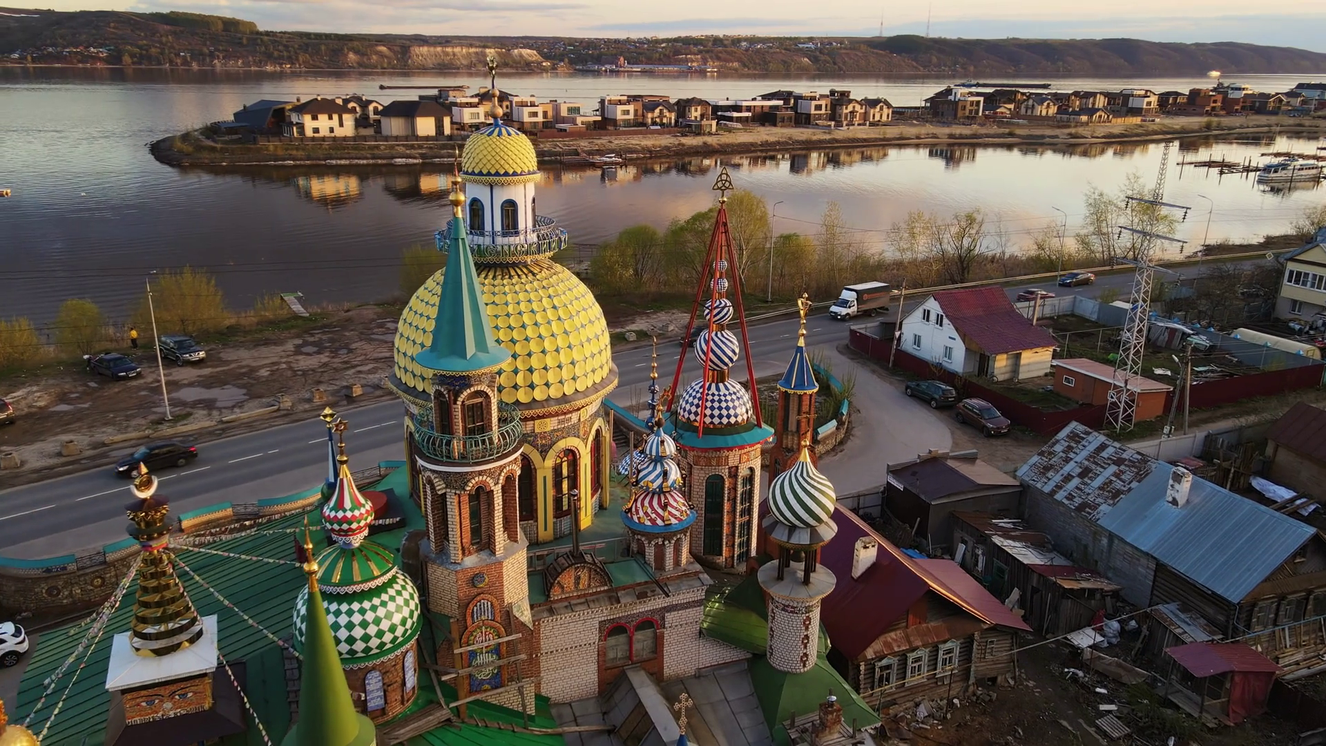 Aerial: Temple Of Religions Universal Temple Stock Footage SBV ...