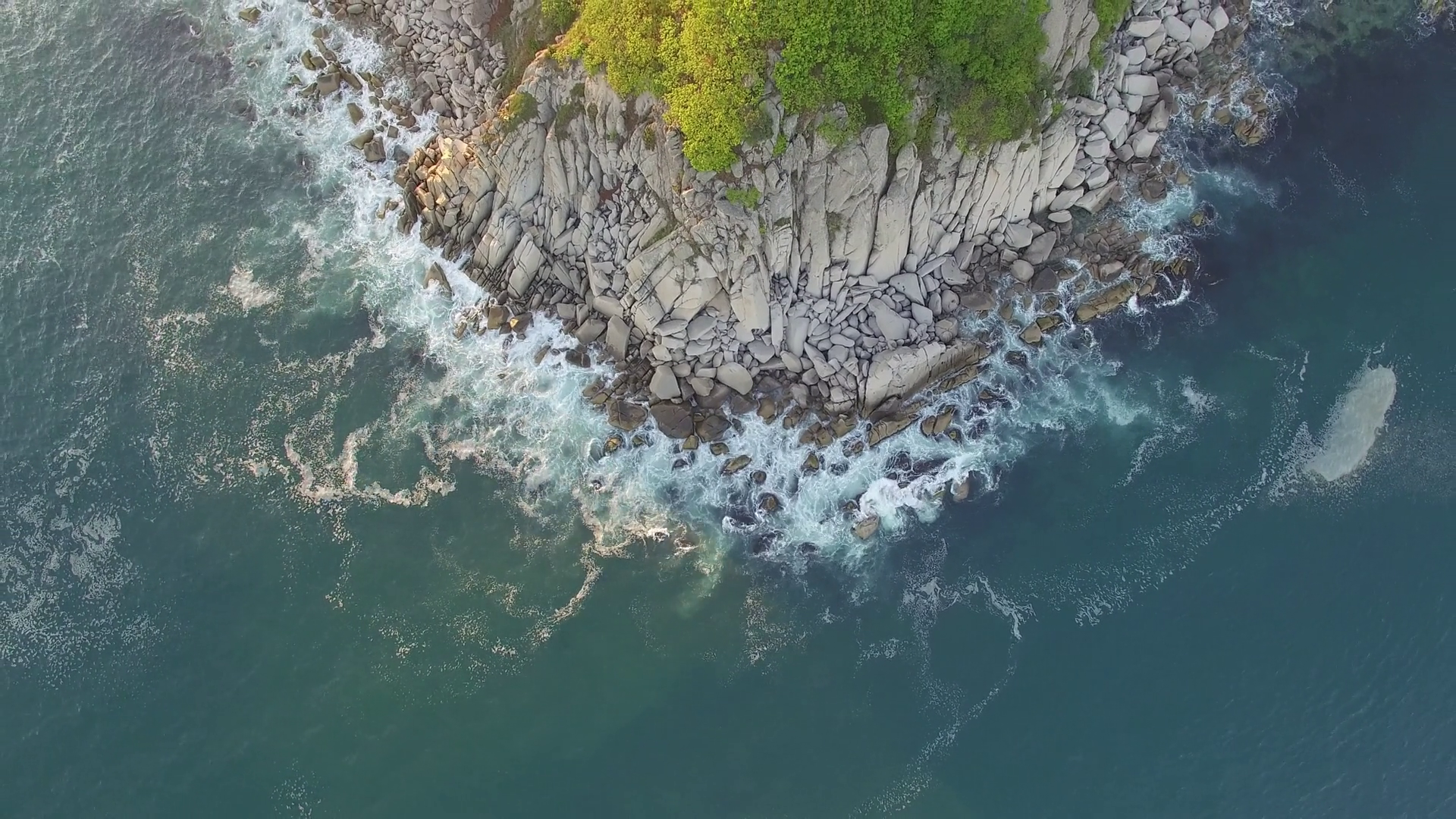 Aerial View Vertically Down Of Beautiful Sea Stock Footage SBV ...
