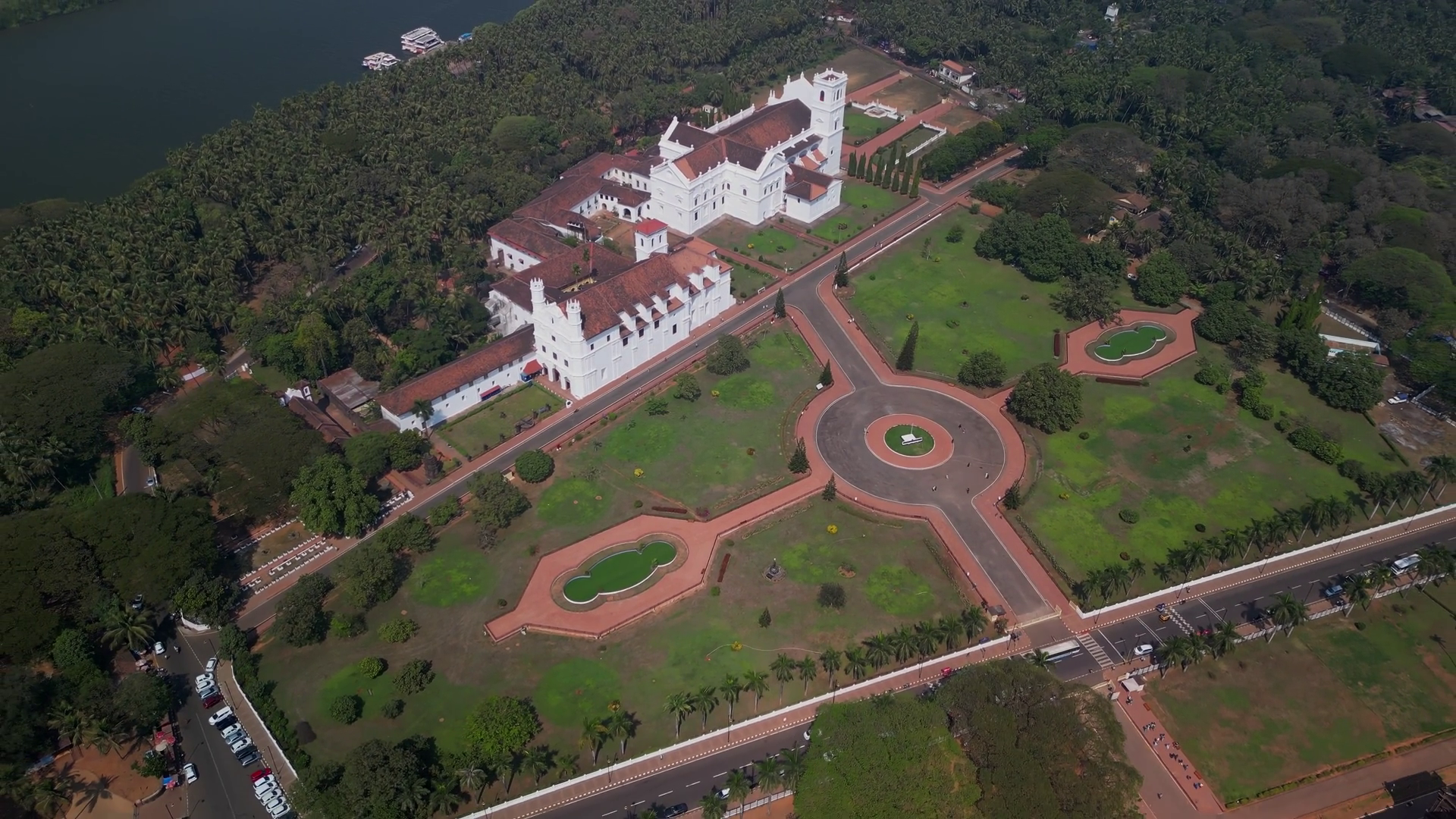 Aerial View Of Elegant Colonial Buildings In Stock Footage SBV ...