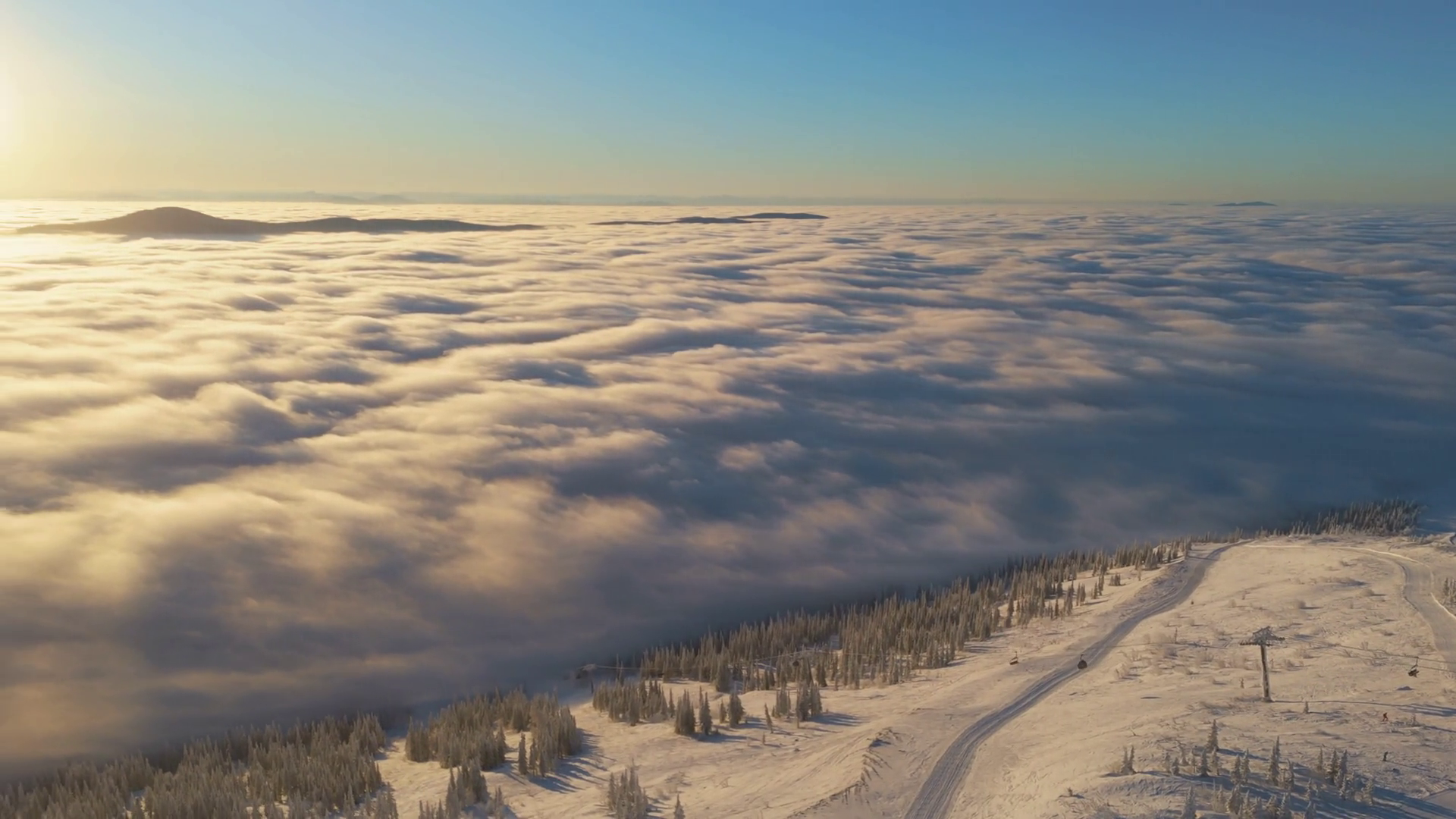 Aerial View Of Sheregesh Ridge Rising Above Stock Footage SBV-352795320 ...