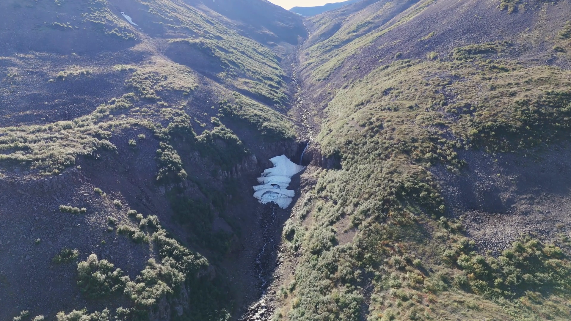 Aerial View Of Remote Mountain Ravine Small Stock Footage SBV-352943208 ...