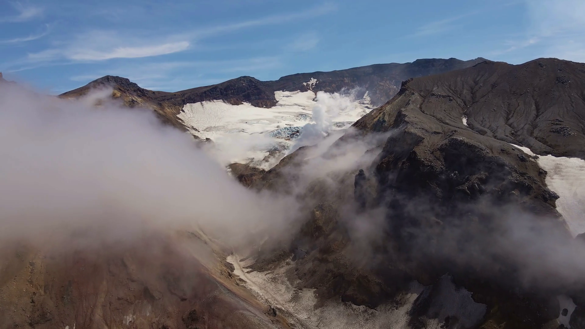 Aerial Crater Of Mutnovsky Volcano With Stock Footage SBV-348766999 ...