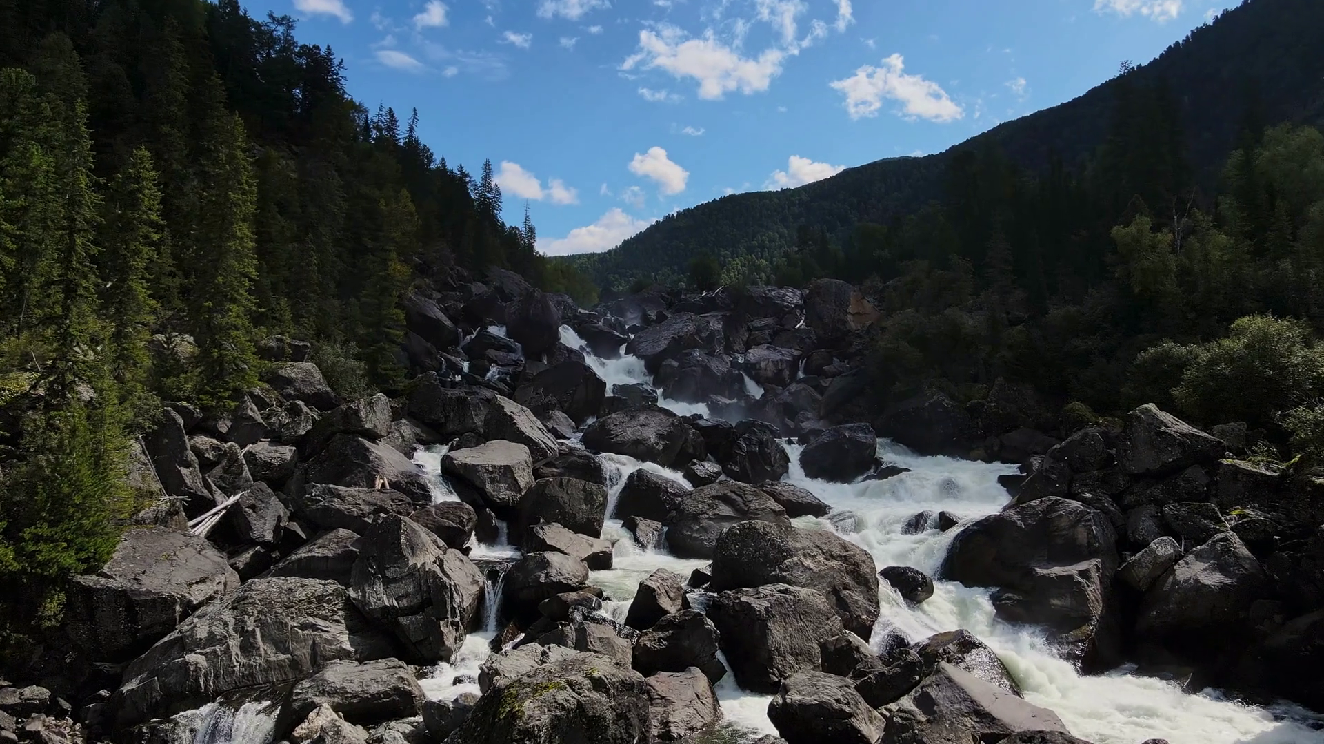 Aerial View Of Cascading Uchar Waterfall On Stock Footage SBV-348739293 ...