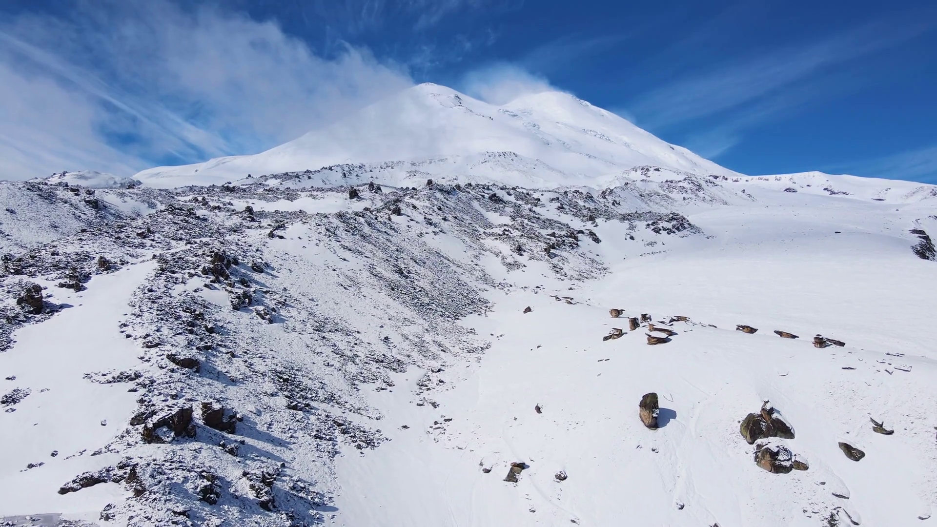An Aerial View Of Northern Slopes Of Mount Stock Footage SBV-348391968 ...