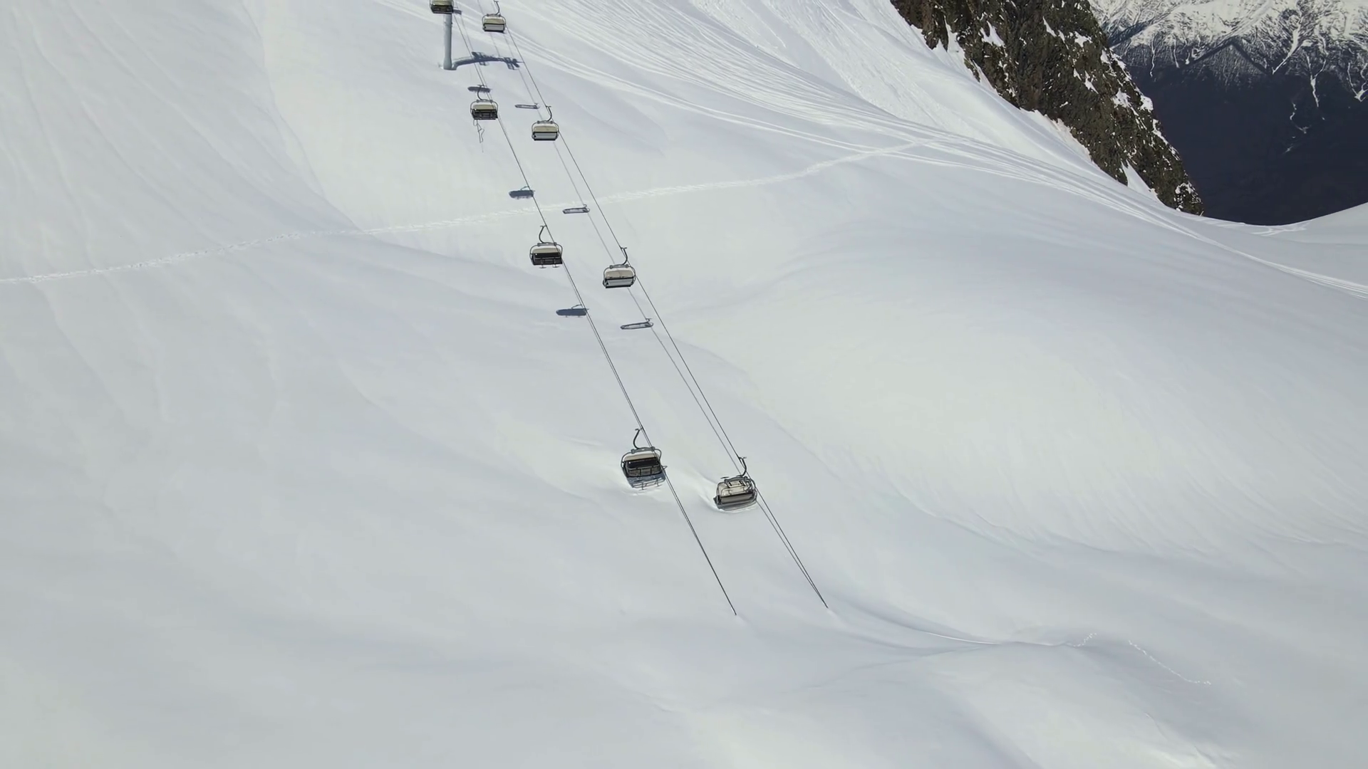 Aerial View Of Lower Station Of Ski Lift Stock Footage SBV-348716220 ...