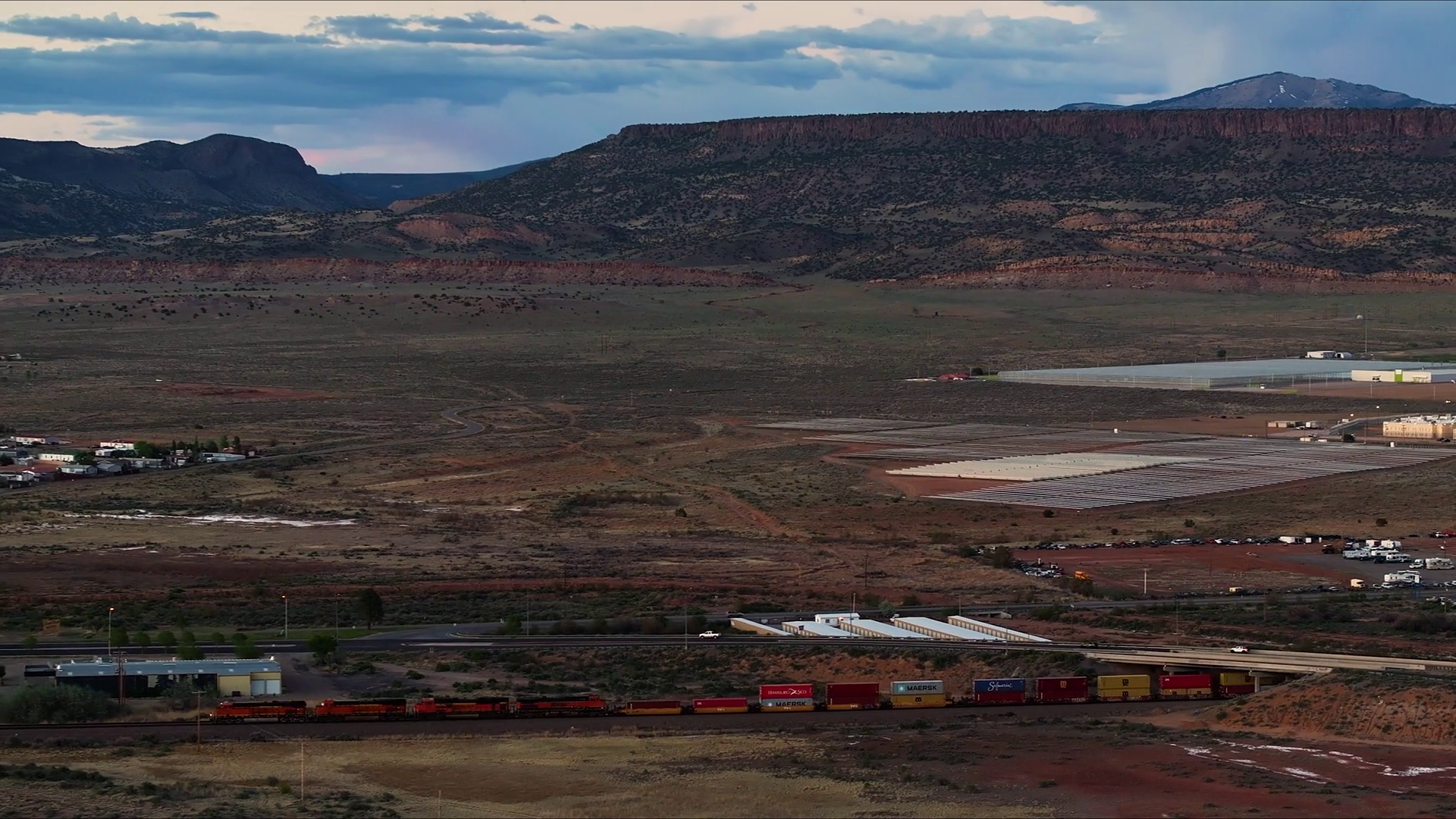Aerial View Panning With Locomotive Train In Stock Footage SBV ...