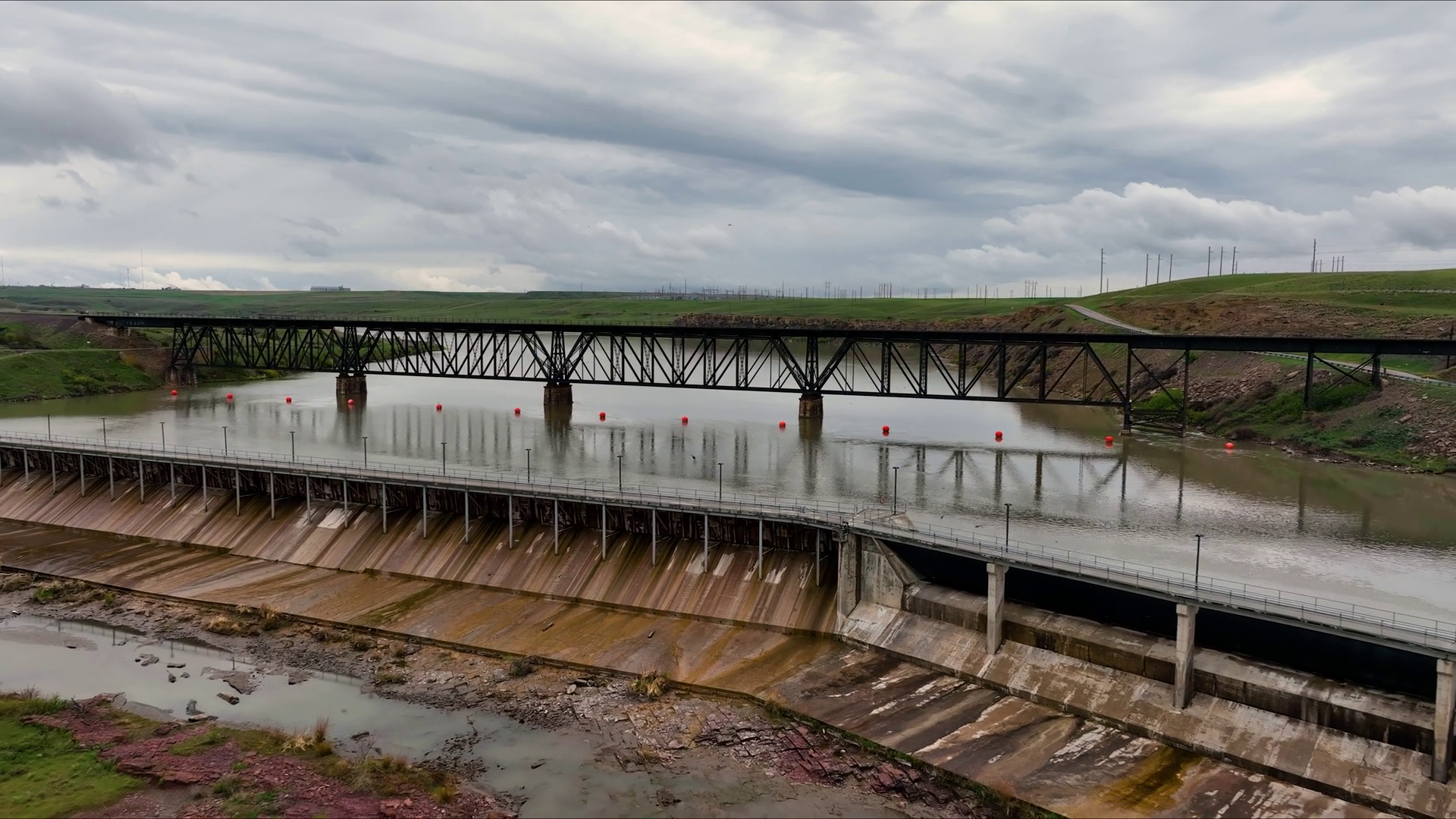 Bridge Over Missouri River Rainbow Dam In Stock Footage SBV-352457763 ...