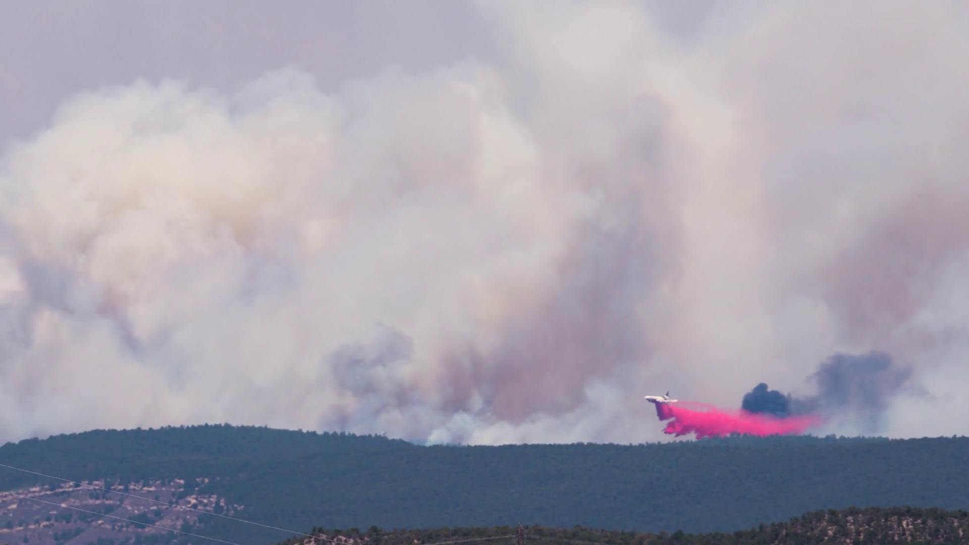 Firefighter Airplane Battling Wildfire - Stock Footage SBV-352379050 ...