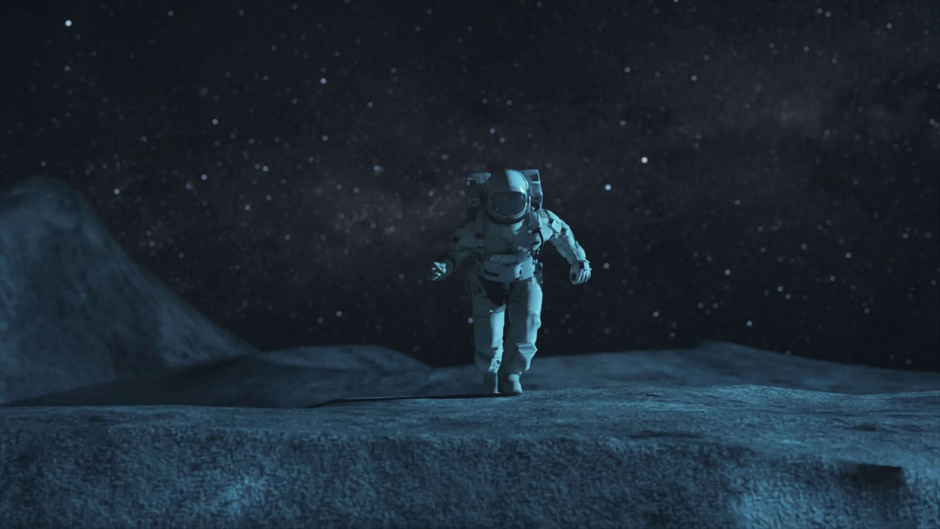 An Astronaut Runs Across Moon Almost Falls Stock Motion Graphics SBV ...