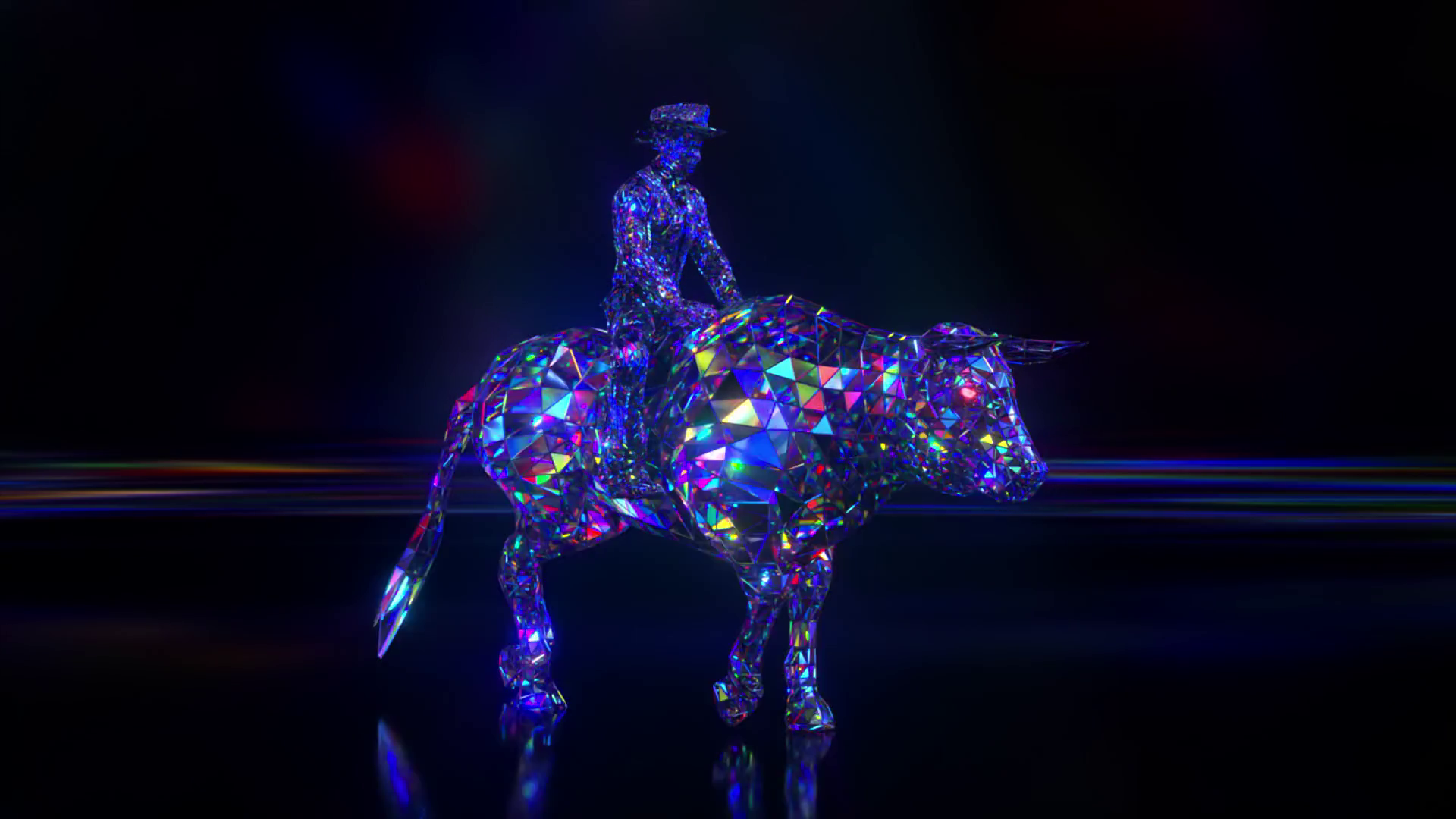 Diamond Collection Cowboy Riding Bull Nature Stock Motion Graphics SBV ...