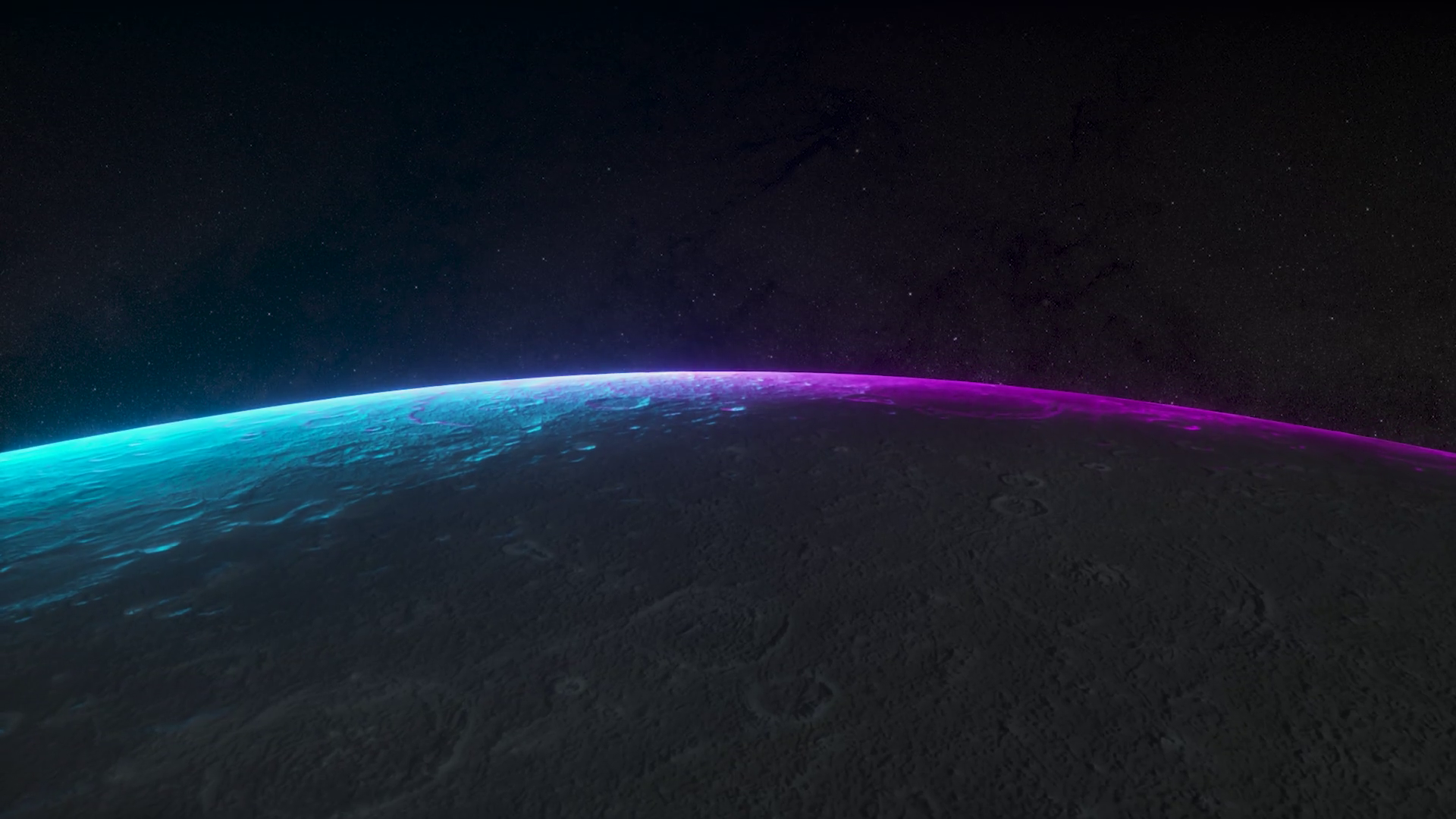 Fantastic Neon Sunrise On Moon From Space Stock Motion Graphics SBV ...