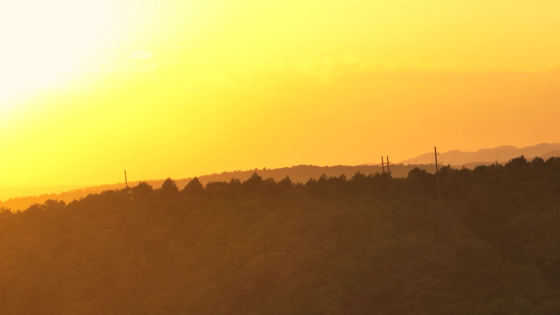 Yellow Sunset In Mountains Flight Over Stock Footage SBV-348367884 ...