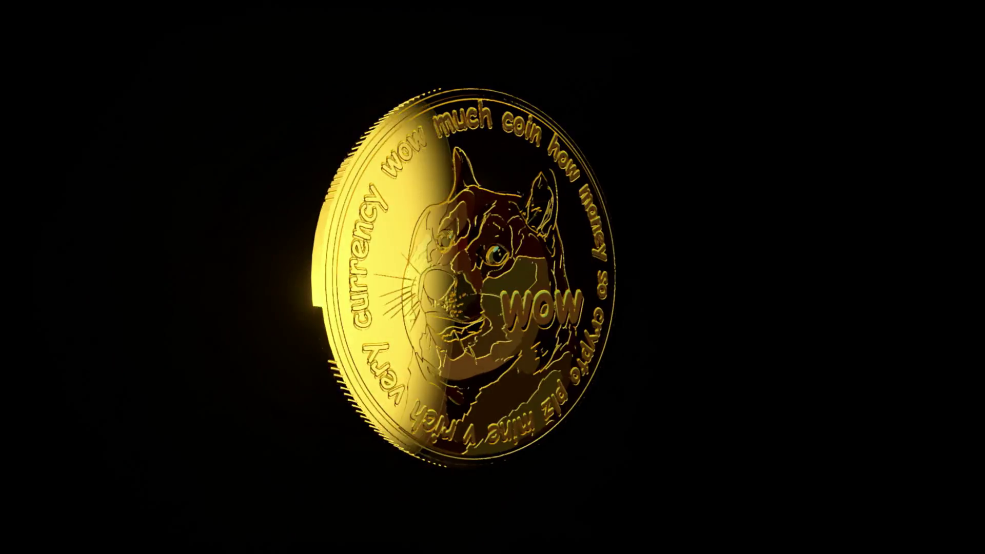 Rotation Of Dogecoin On Isolated Black Stock Motion Graphics SBV ...
