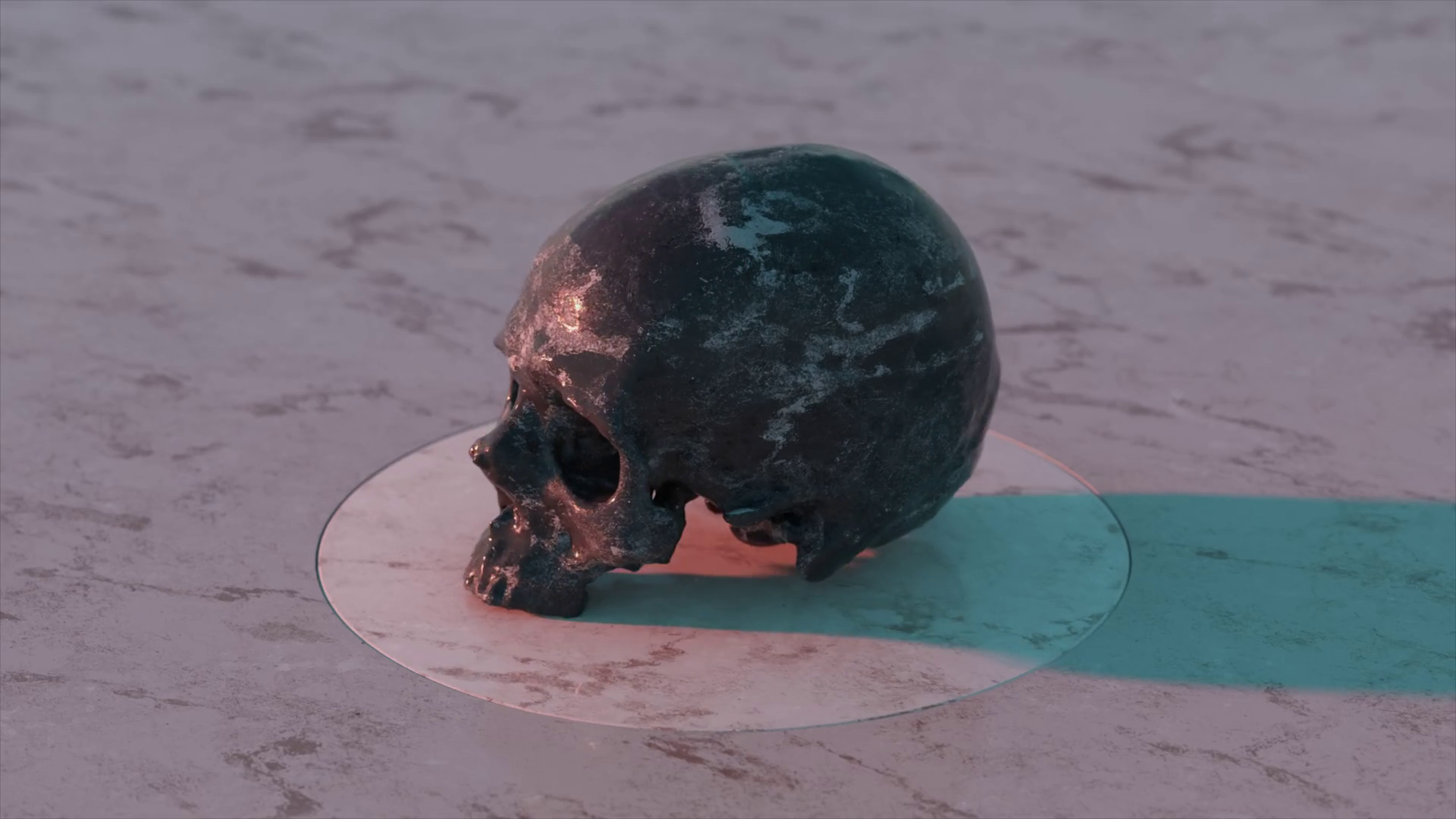 Human Skull Rotates Flips On Platform Black Stock Motion Graphics SBV ...