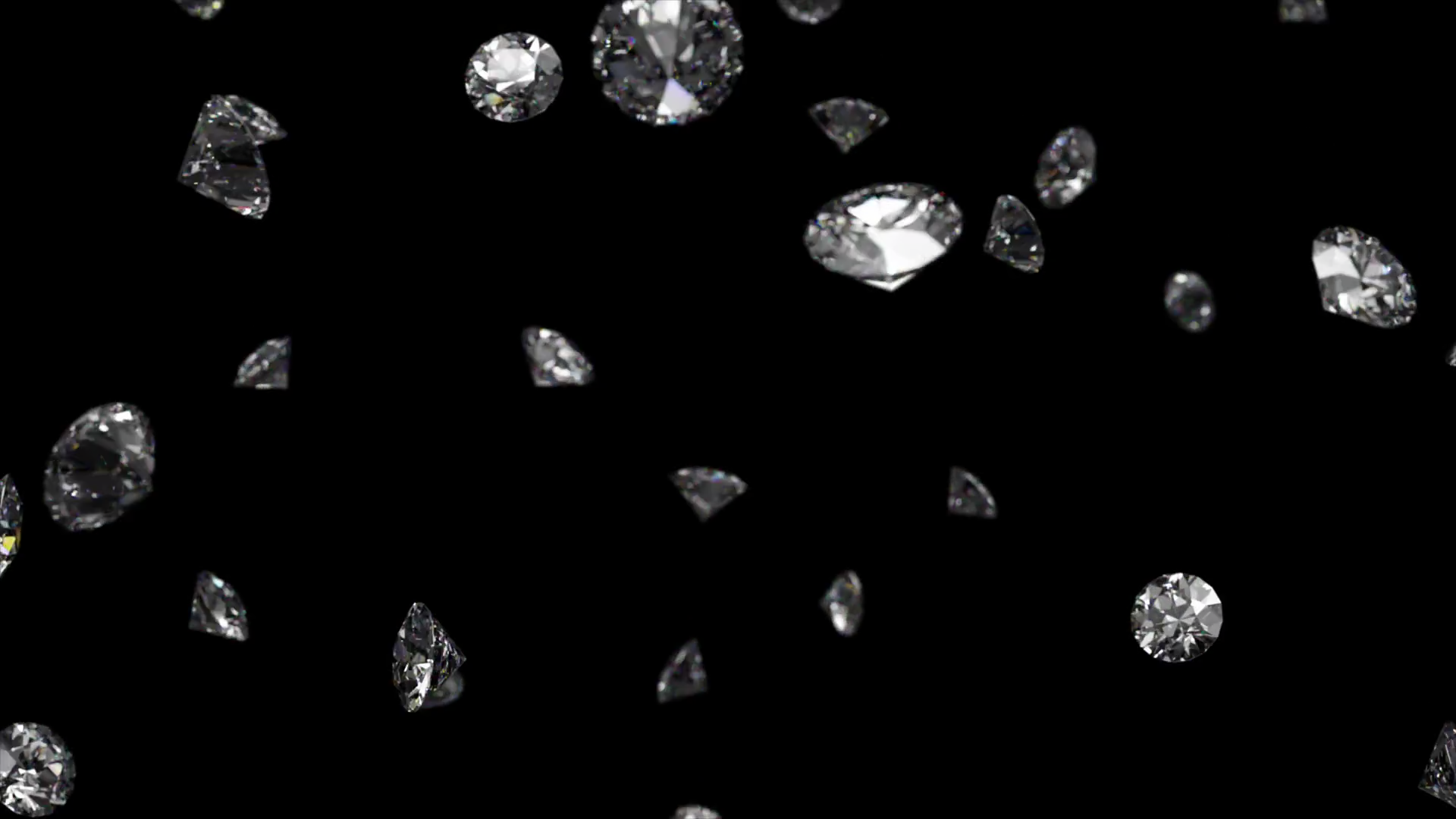 Falling Shining Diamonds 3d Render On Black Stock Motion Graphics SBV ...