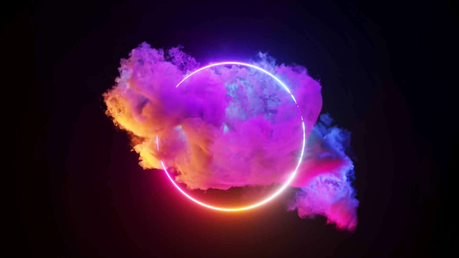 Abstract Concept Cloud Illuminated Neon Stock Motion Graphics SBV ...