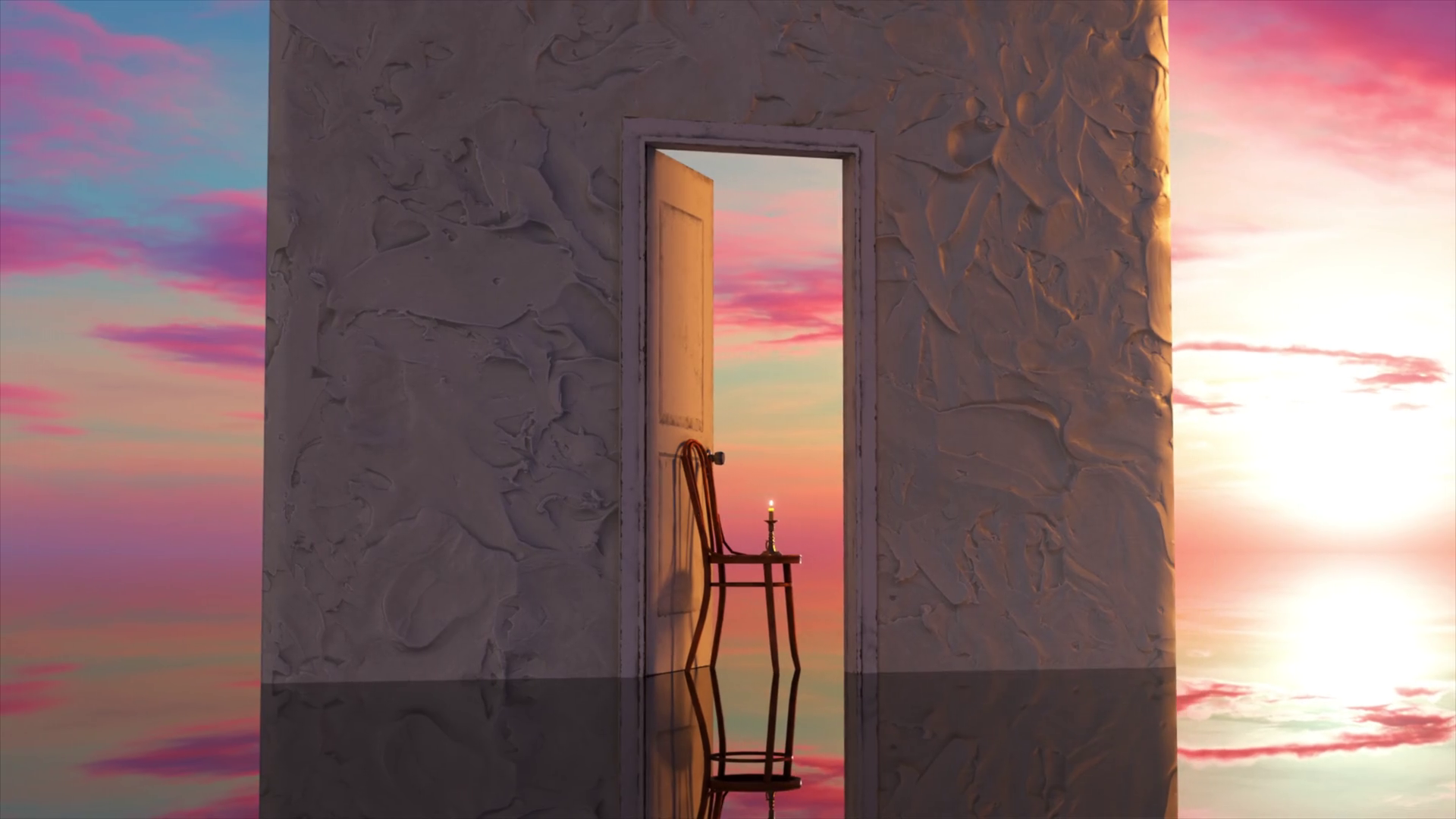 White Concrete Wall Open Door To Imaginary Stock Footage SBV-348516498 ...