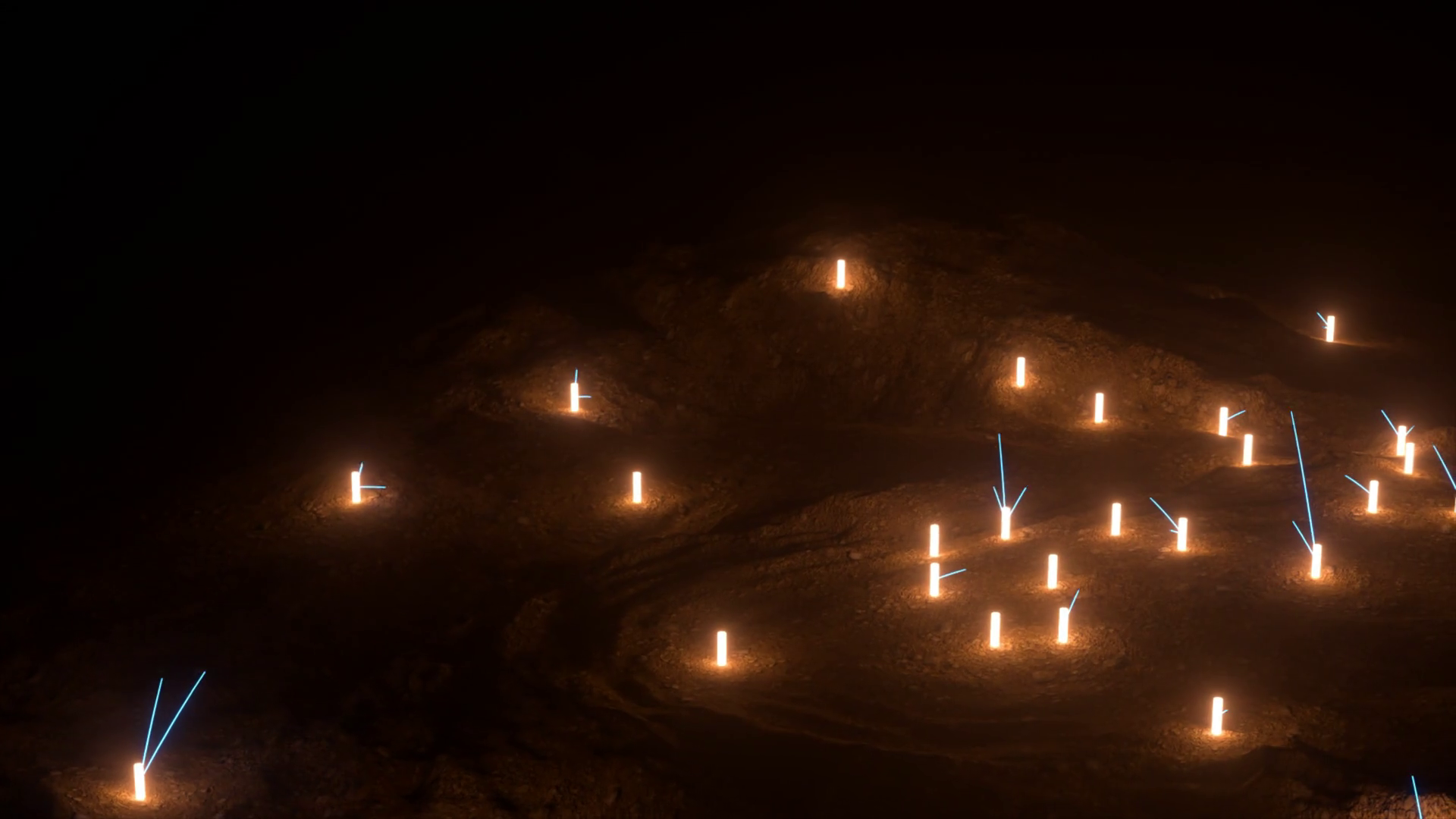 A Network Of Blue Neon Trails Emerges From Stock Motion Graphics SBV ...