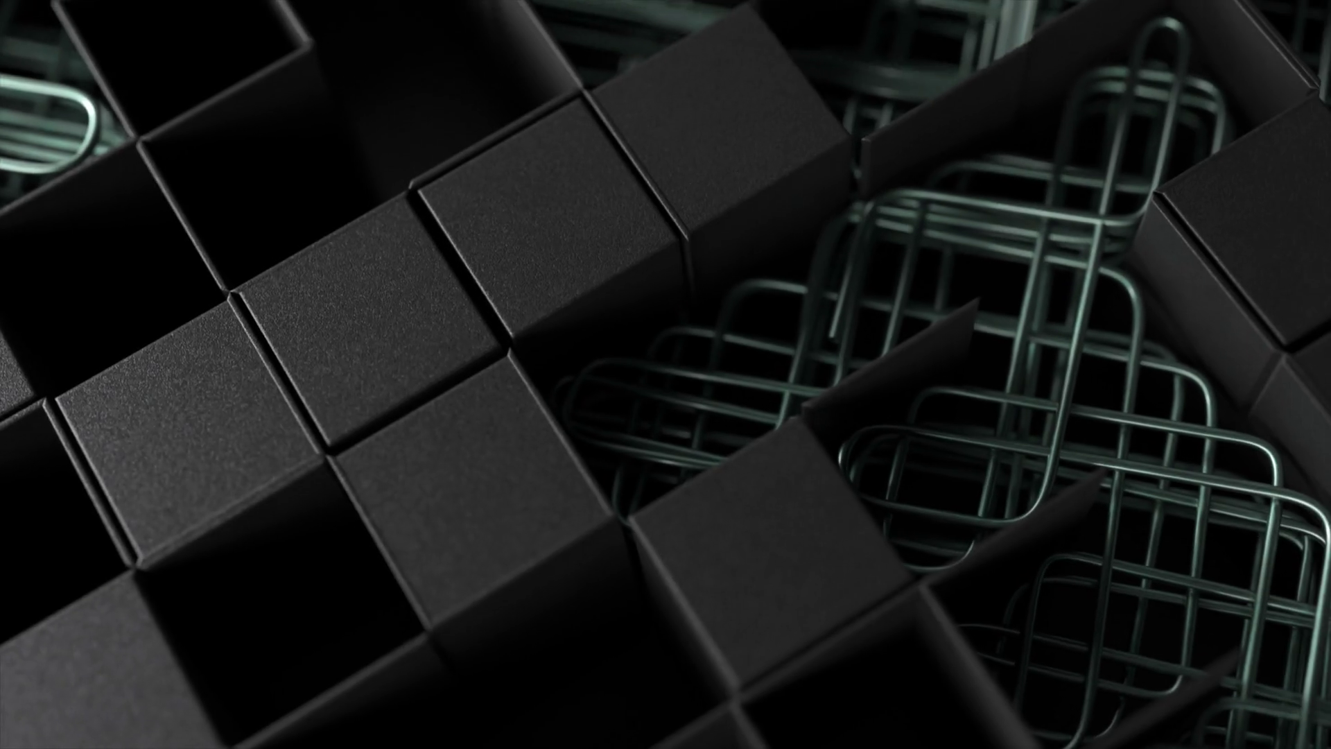 Intricate 3d Labyrinth Of Matte Black Cubes Stock Motion Graphics SBV ...