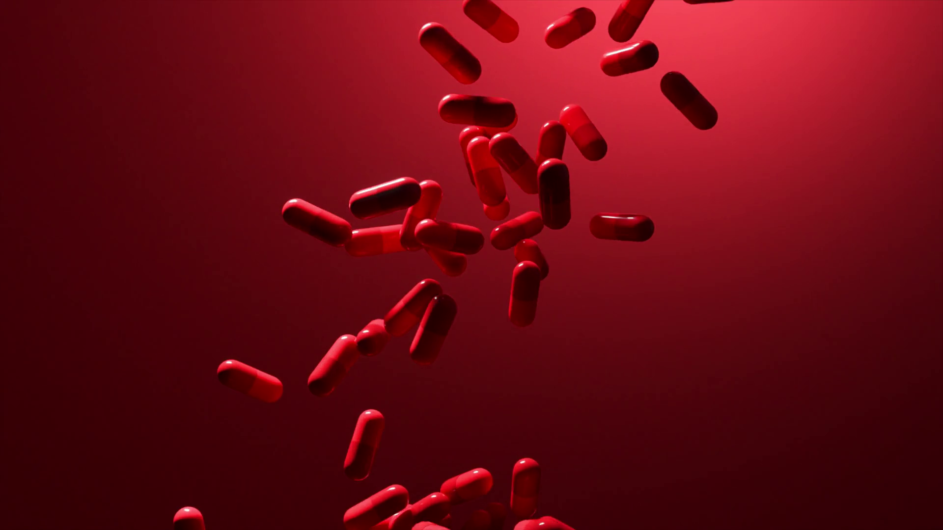 Capsules Cascade In 3d On Crimson Backdrop Stock Motion Graphics SBV ...