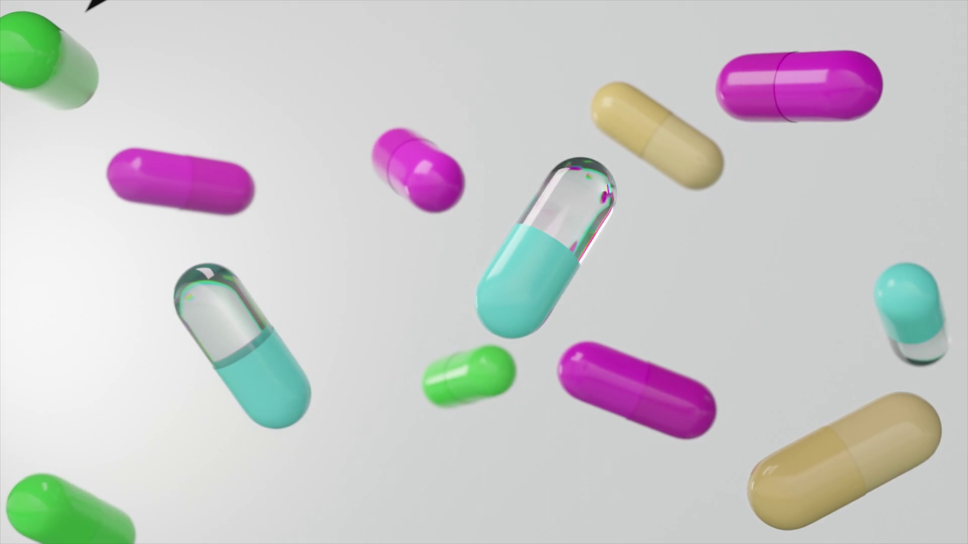 Colorful 3d Capsules Floating On Light Stock Motion Graphics SBV ...