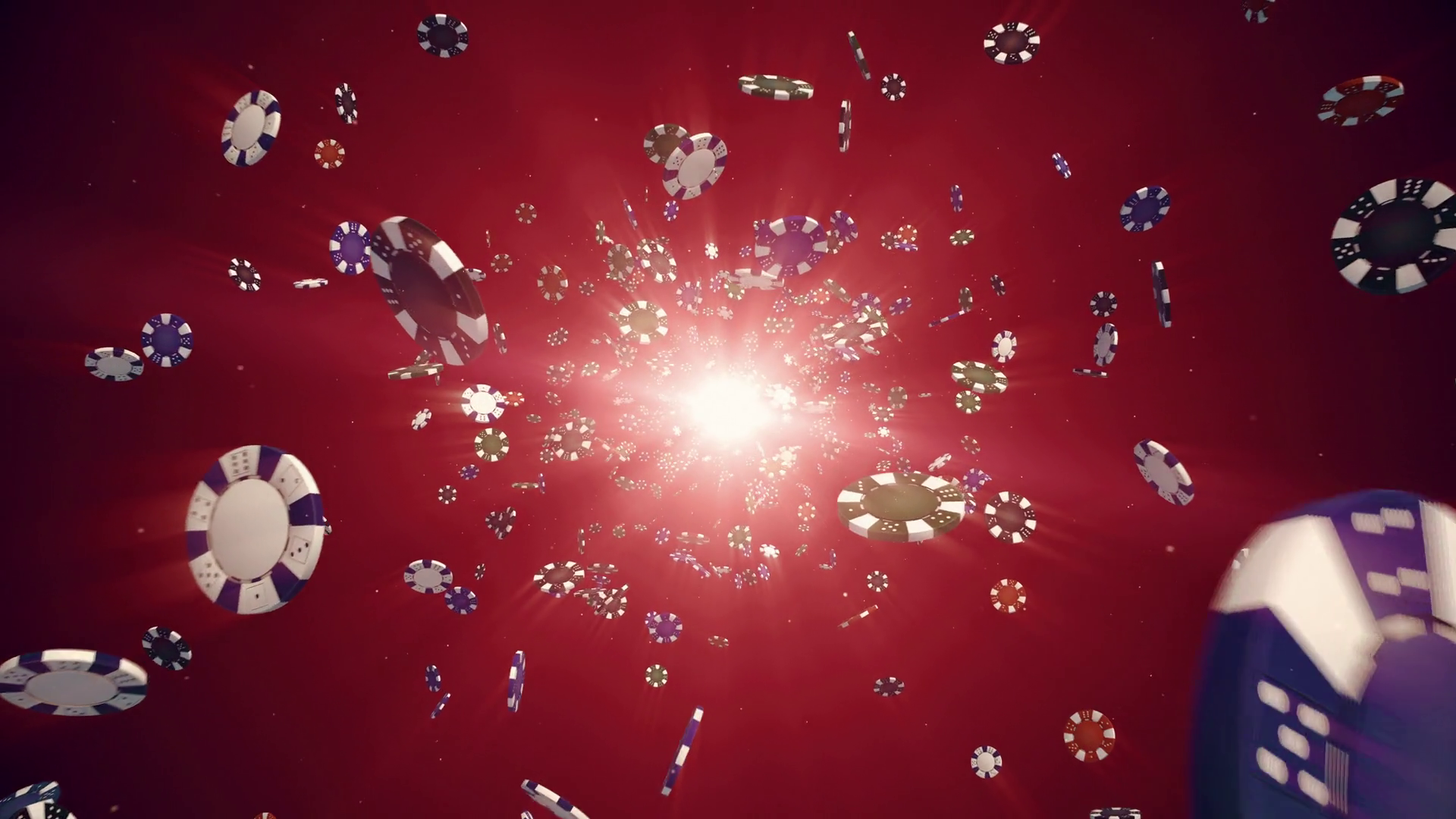 Flying Casino Chips In Camera With Rays Of Stock Motion Graphics SBV ...