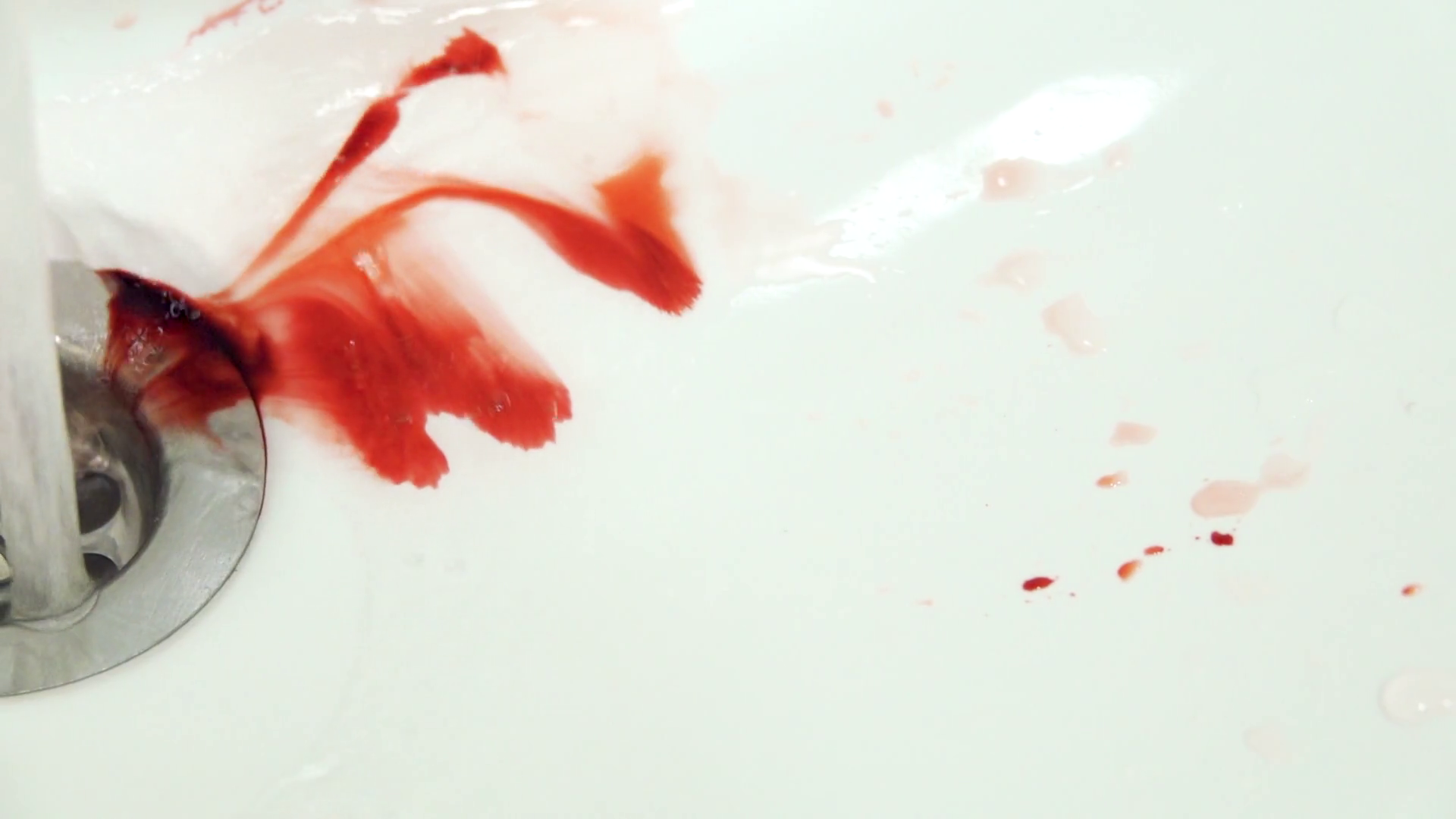 Washing Blood In Sink In Slow Motion Stock Footage SBV-348387963 ...