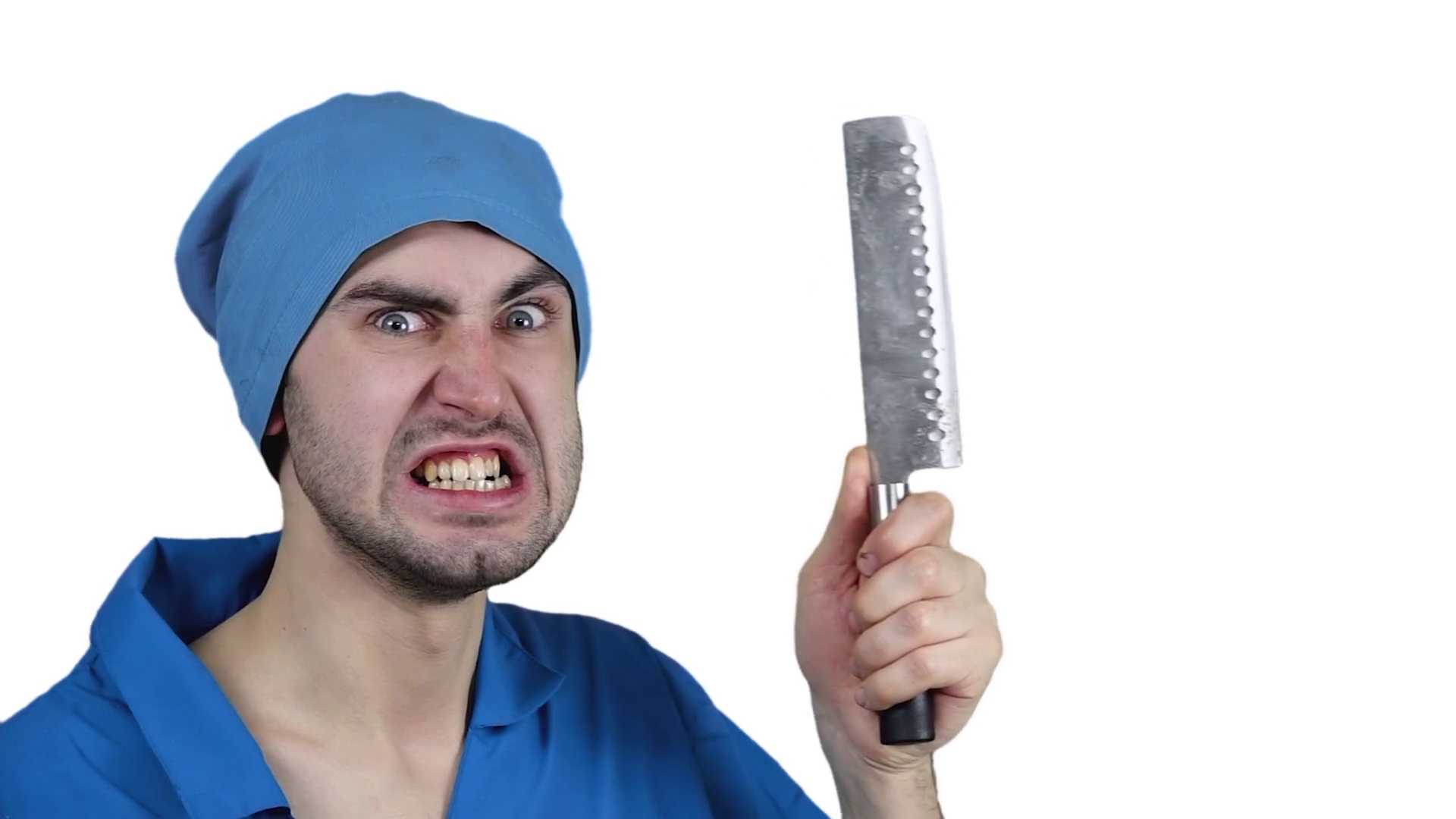 Angry Crazy Bearded Doctor With Butcher Stock Footage SBV-348389996 ...