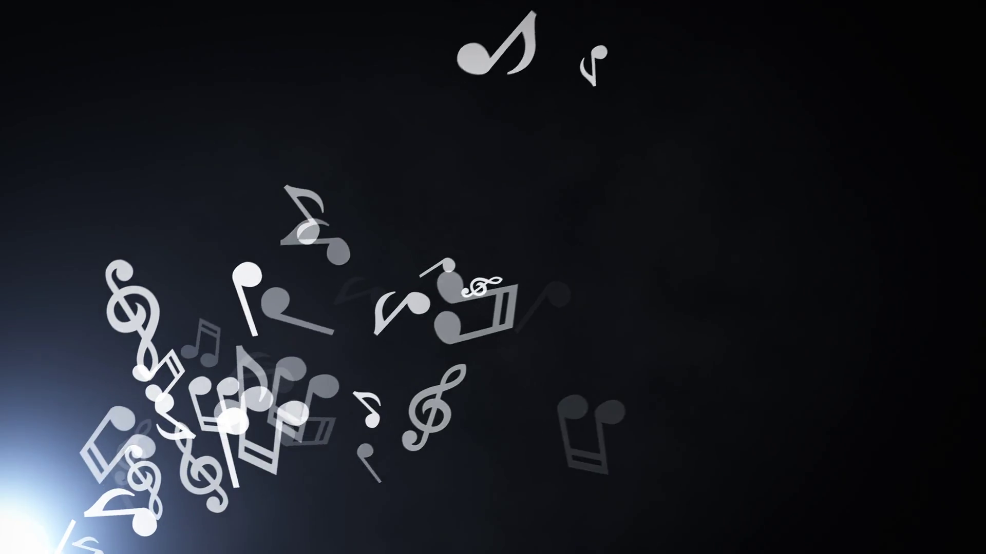 Floating Musical Notes On Abstract Stock Motion Graphics SBV-348390404 ...