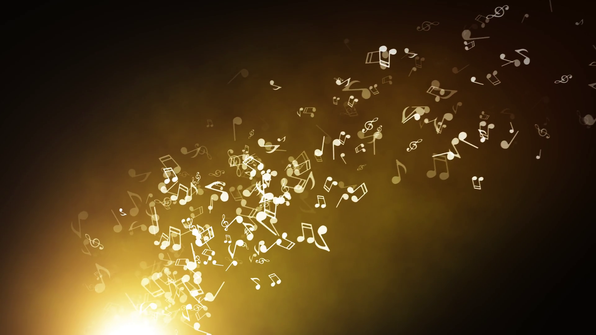 Floating Musical Notes On Abstract Gold Stock Motion Graphics SBV ...