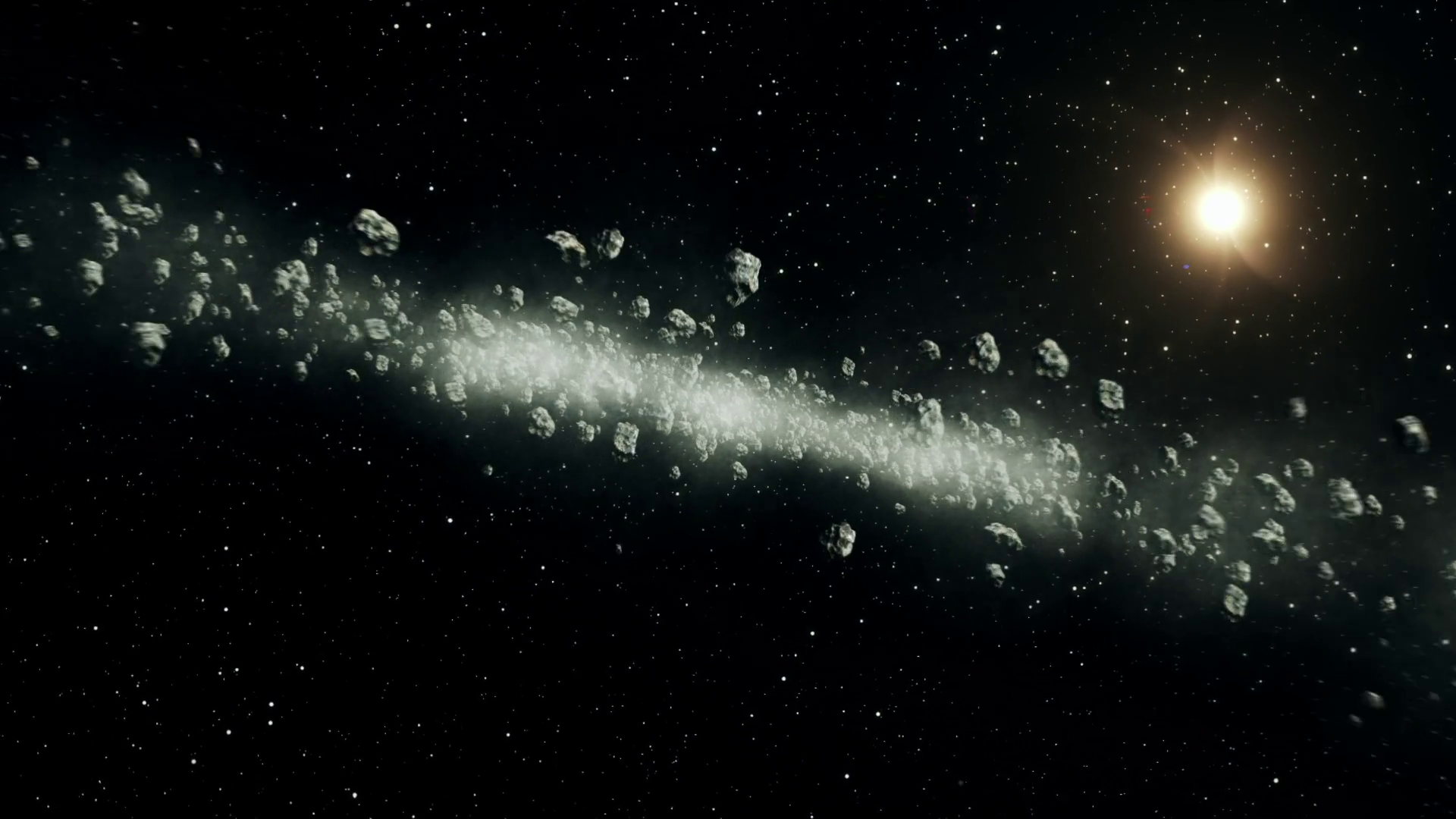 Beautiful Flight Through Asteroid Belt In Stock Motion Graphics SBV ...