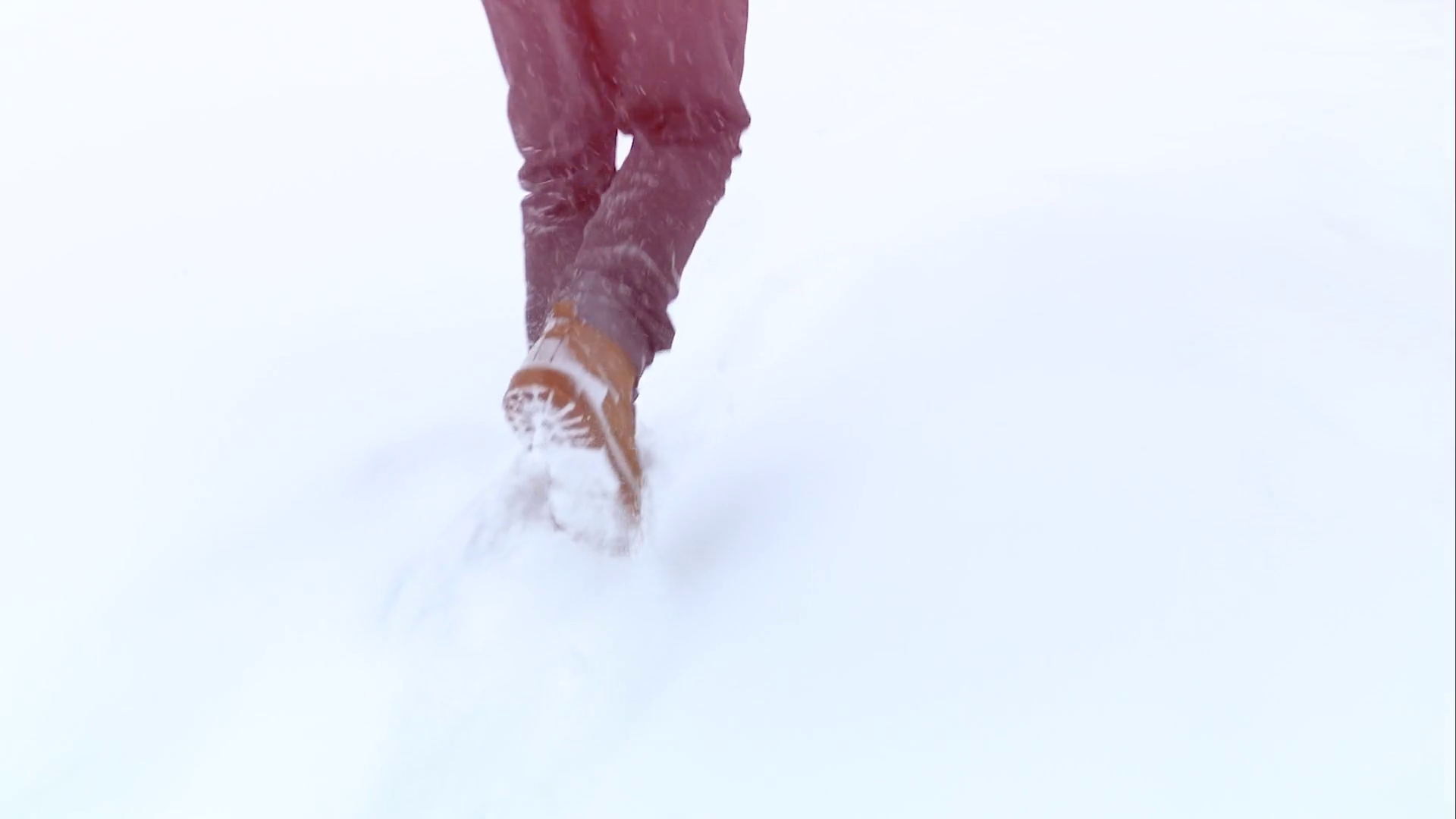 Walking Feet In Boots On Winter Landscape In Stock Footage SBV ...