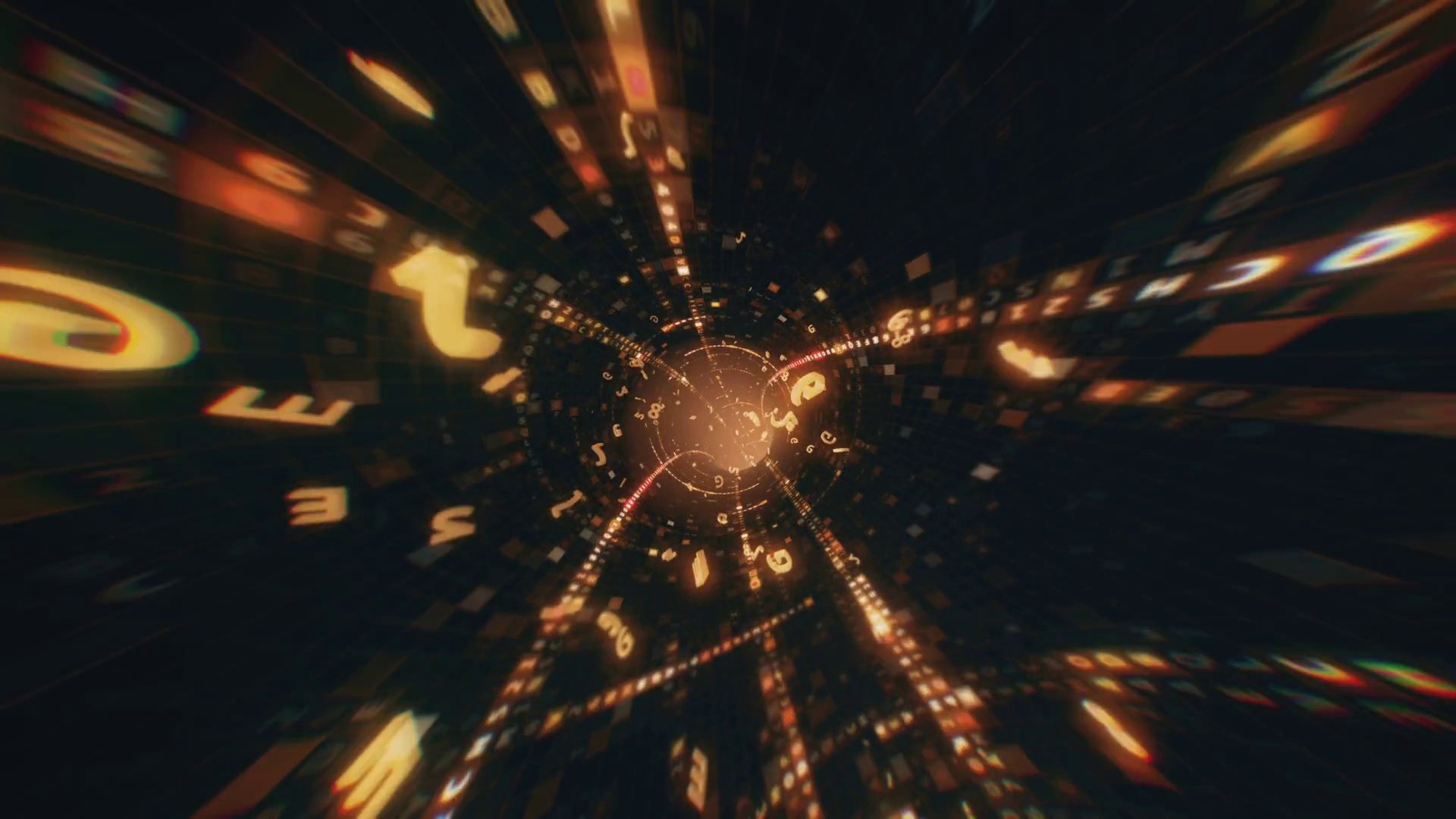 Digital Hexadecimal Code Data Tunnel - Gold Stock Motion Graphics SBV-348388110 - Storyblocks