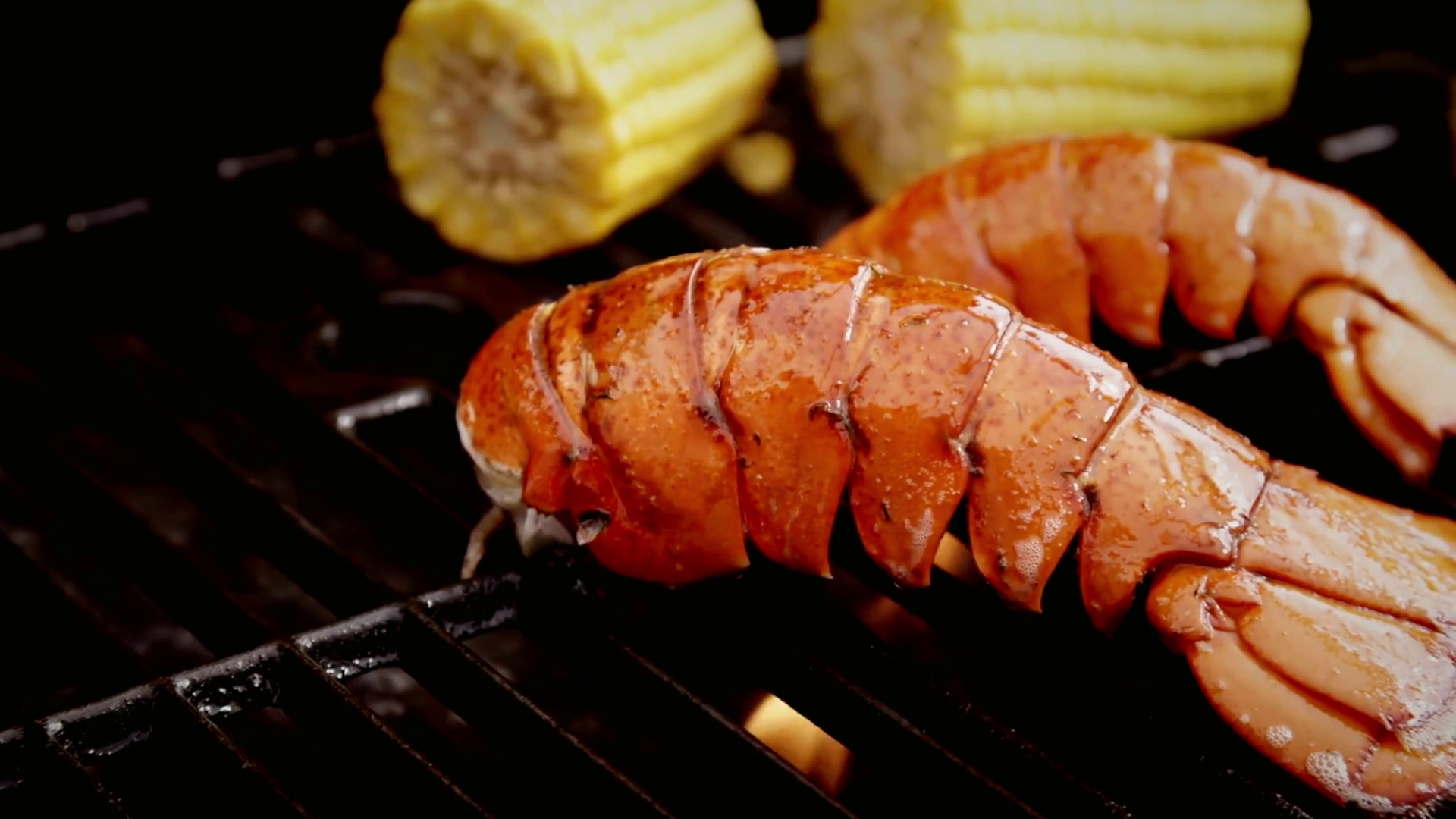 Grilling Lobster Tails Corn On Cob Summer Stock Footage SBV-352672278 ...