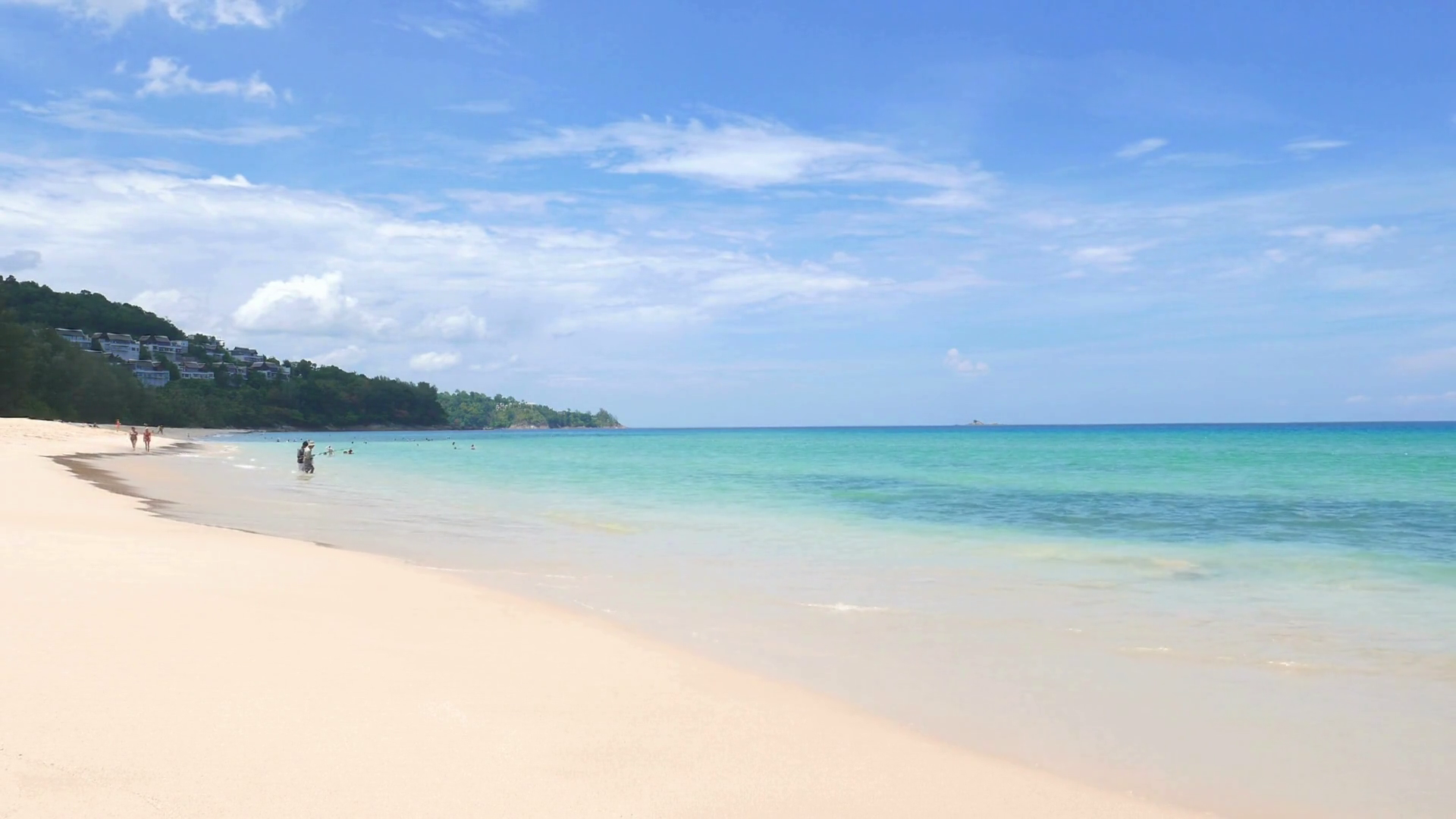 Idyllic Tropical Beach Scene With White Sand Stock Footage SBV ...