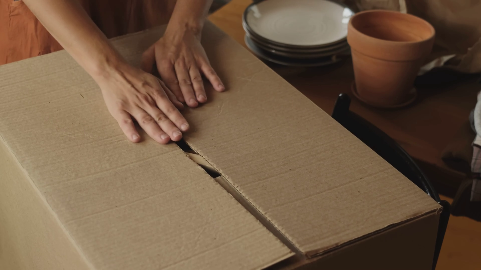 Movement Concept Hands Packing Goods In Stock Footage SBV-348381751 ...